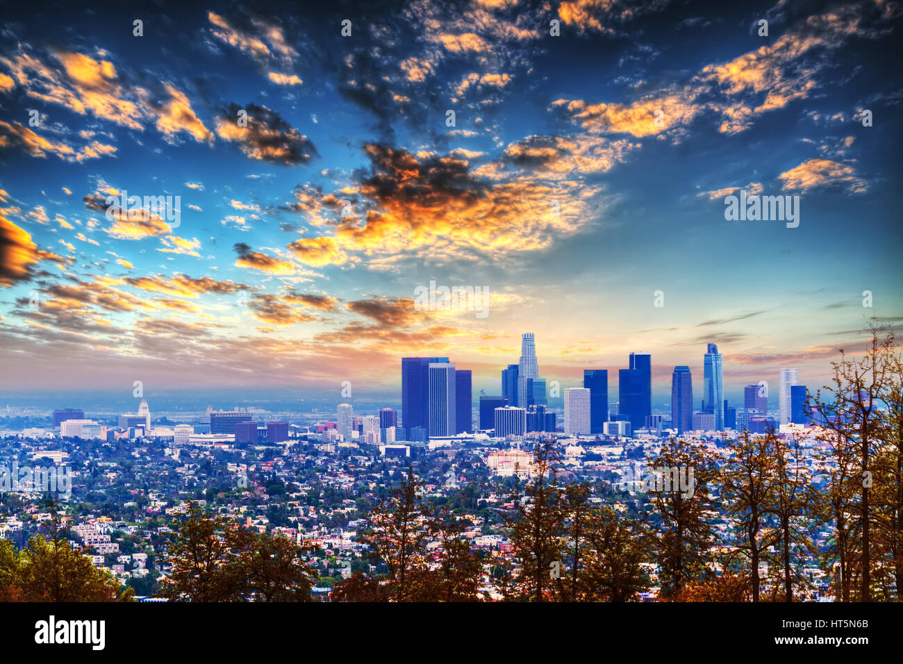 Los Angeles seen from Mount Lee, California Stock Photo - Alamy