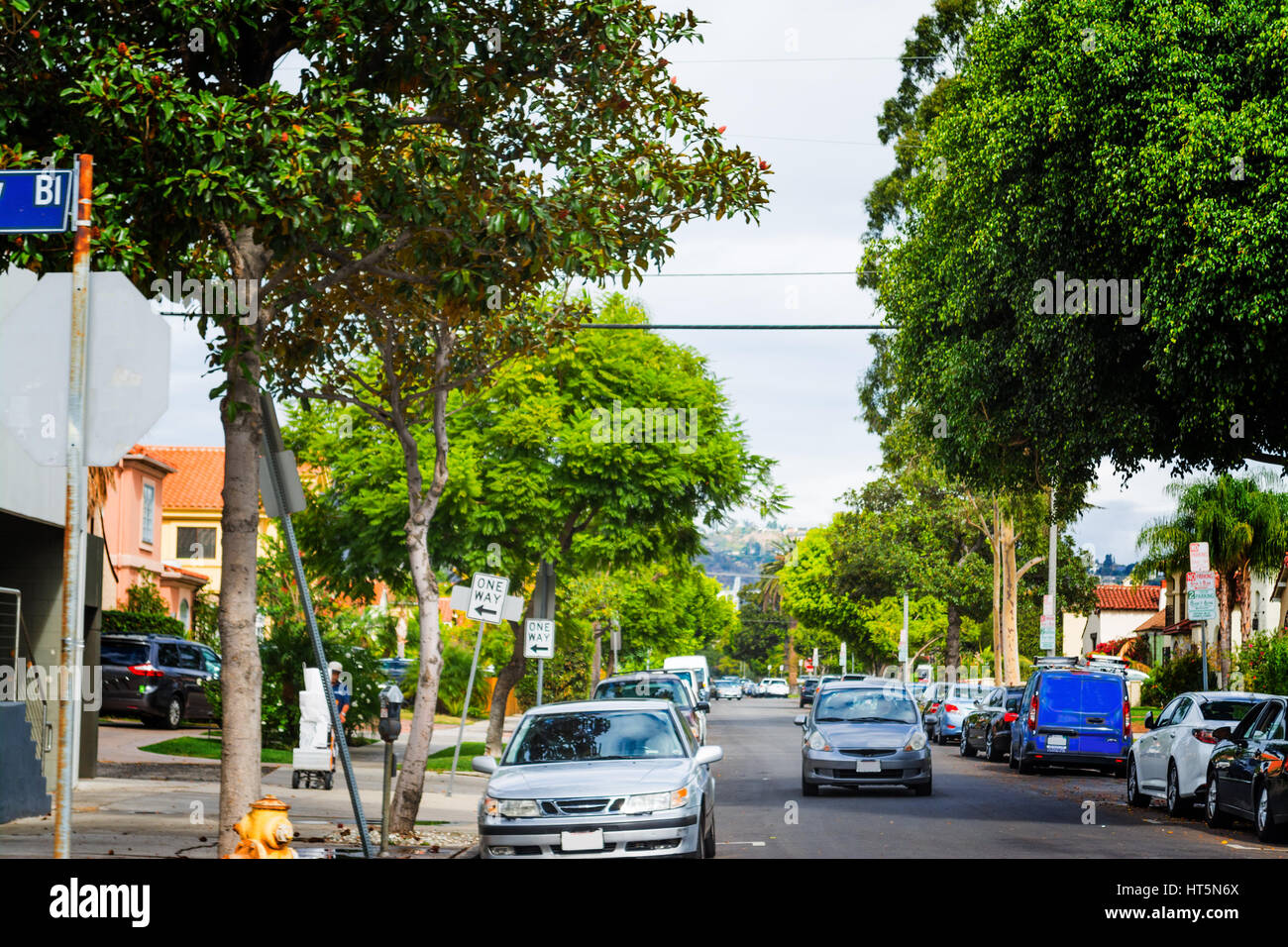 Traffic intersection in downtown los hi-res stock photography and ...