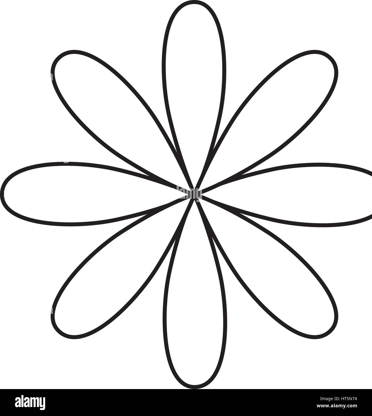 figure flower with oval petals icon Stock Vector Image & Art - Alamy