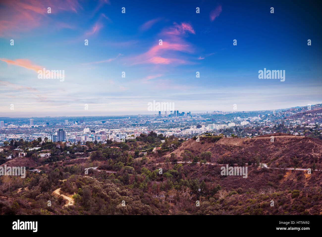 Los Angeles seen from Mount Lee, California Stock Photo - Alamy