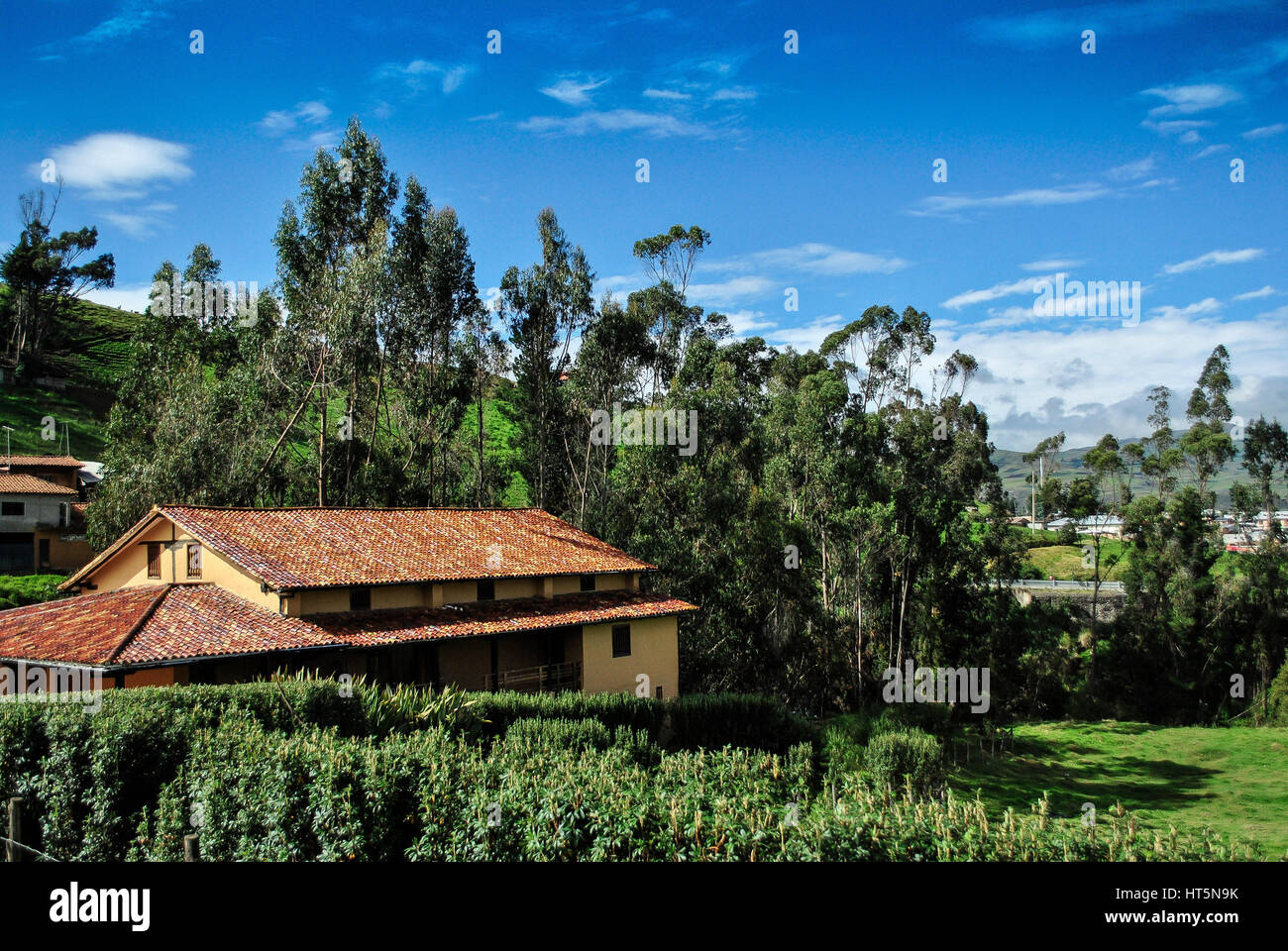 Andean landscape and a house. El Tambo. Ingapirca. Ecuador Stock Photo ...