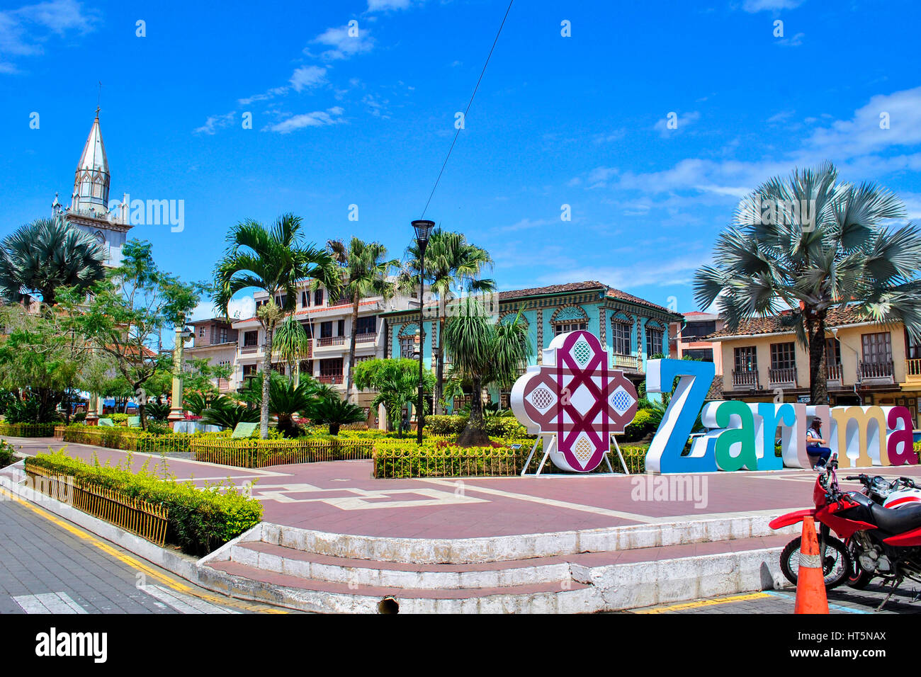 Central Park, Plaza La Independencia. Zaruma. Ecuador Stock Photo - Alamy
