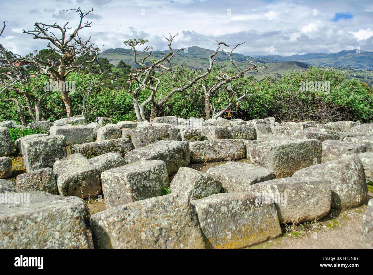 Lintels and stone blocks. Inca Ruins. Ingapirca. Ecuador Stock Photo ...