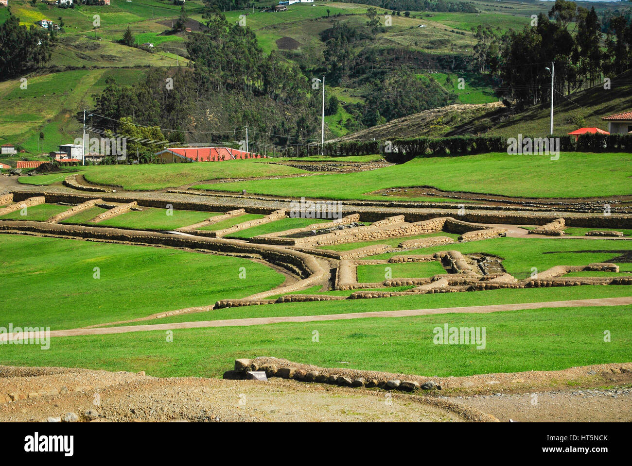 Inca road and ancient rooms. Inca ruins. Ingapirca. Ecuador Stock Photo ...