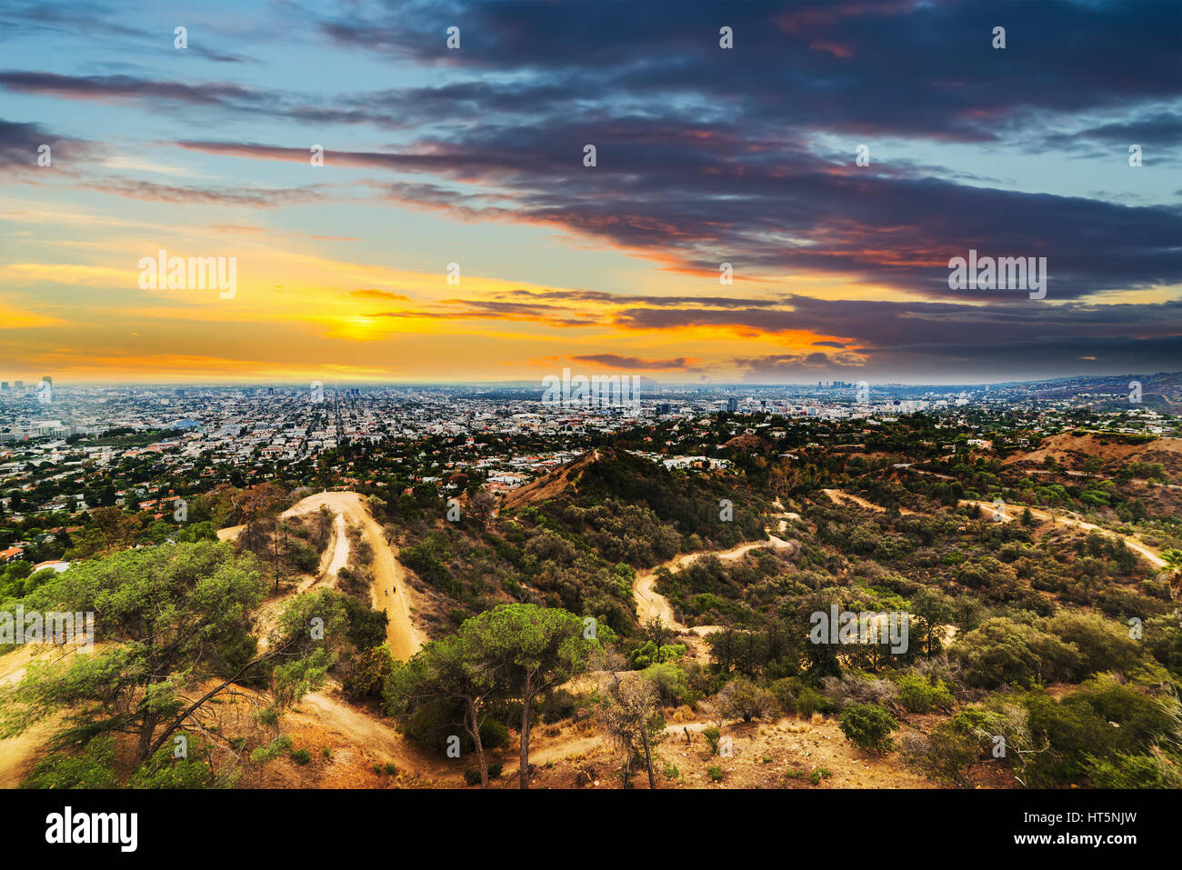 Los Angeles seen from Mount Lee, California Stock Photo - Alamy