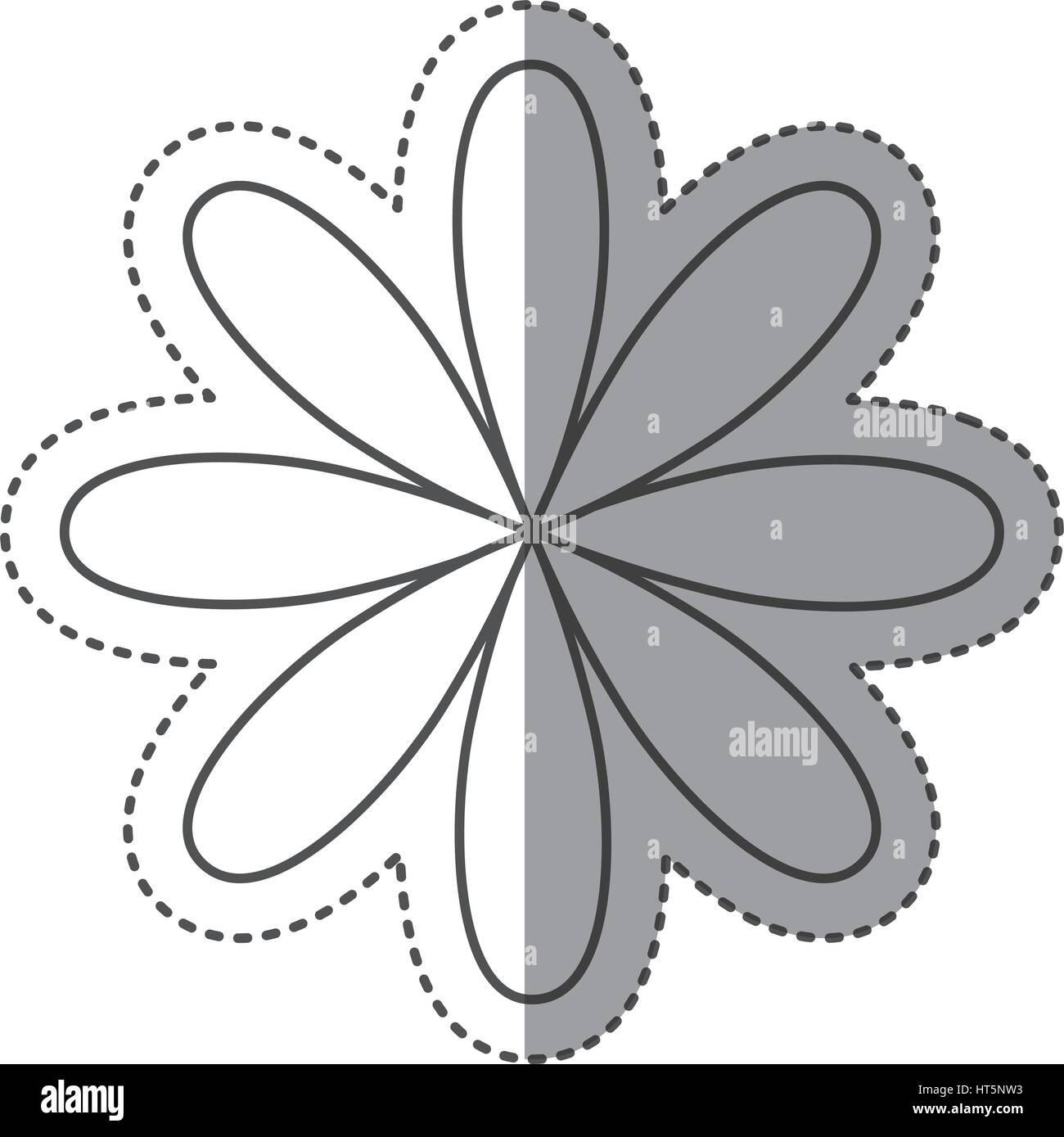 silhouette flower with oval petals icon Stock Vector Image & Art - Alamy