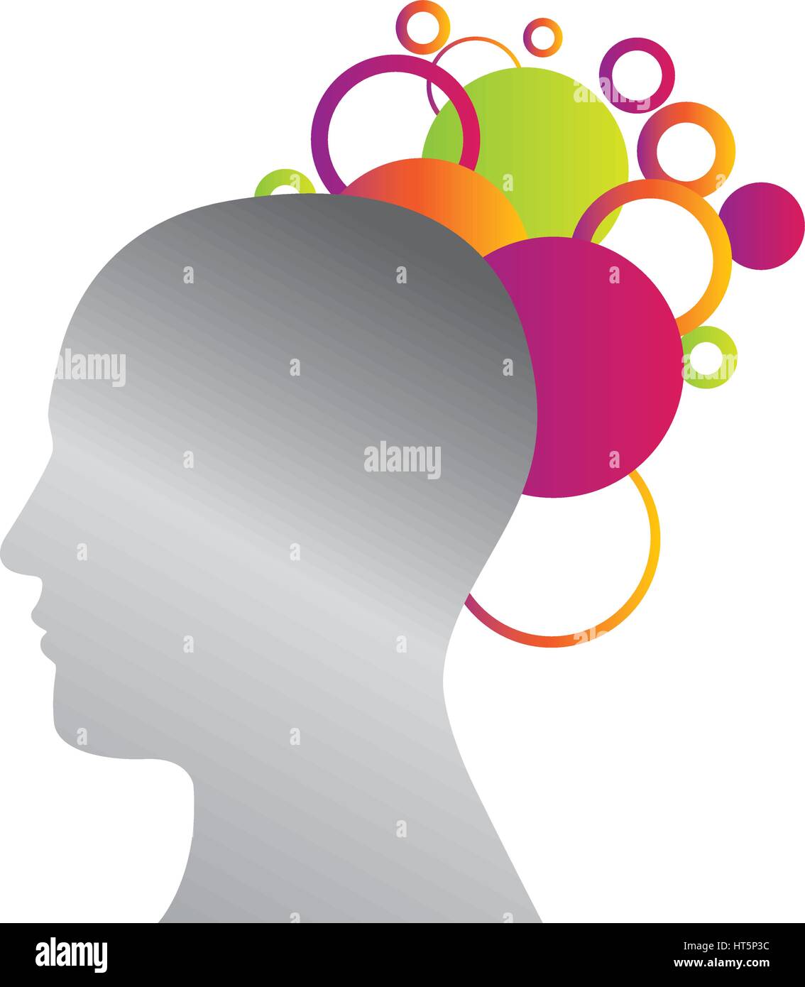 silver contour human with color bubbles icon Stock Vector Image & Art ...