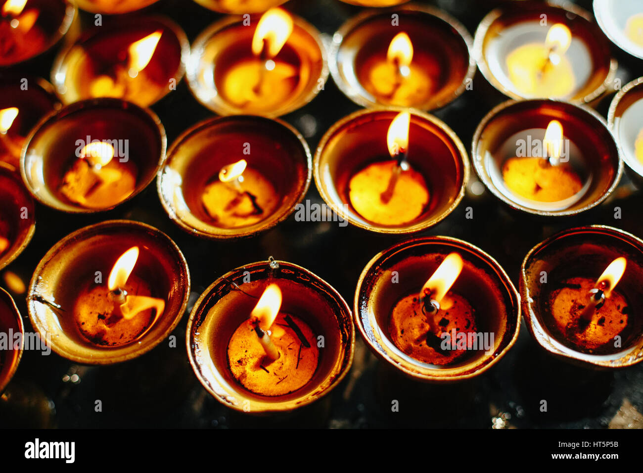 Oil lamp in hindu temple hi-res stock photography and images - Alamy