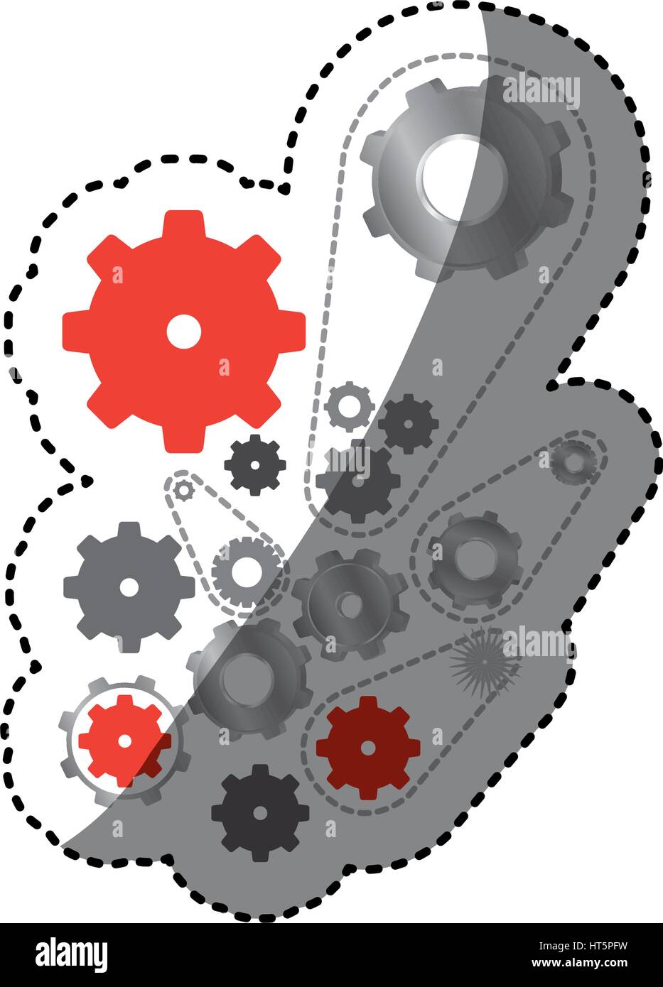 red and gray gears signs icon Stock Vector Image & Art - Alamy