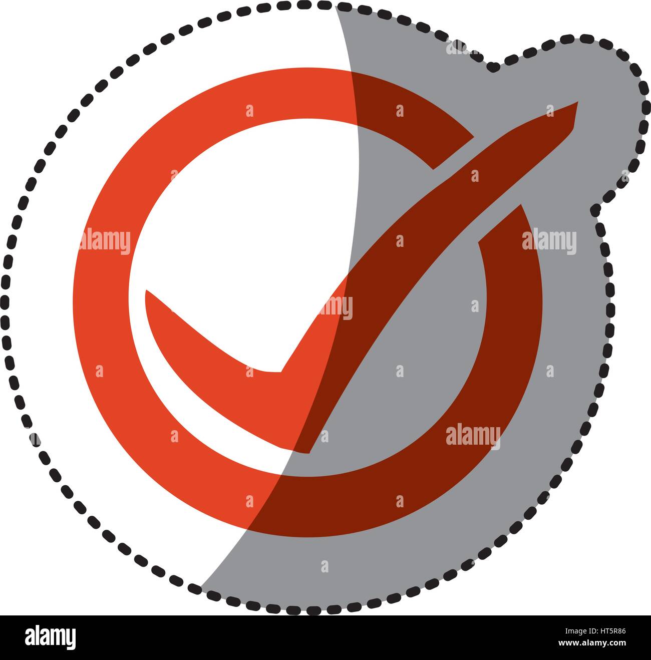 orange symbol round with ok mark icon Stock Vector Image & Art - Alamy