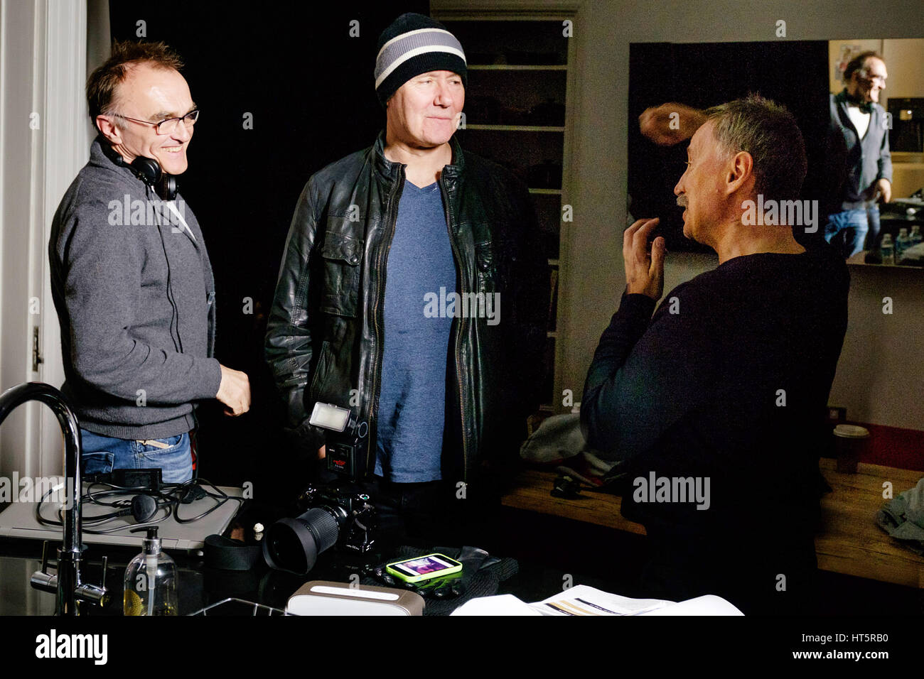 T2: TRAINSPOTTING, l-r: director Danny Boyle, Irvine Welsh, Robert ...
