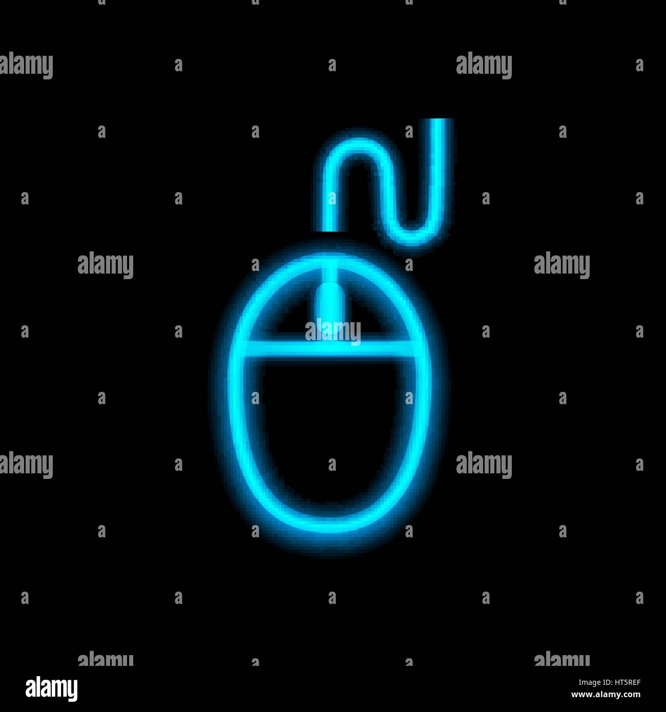 Computer mouse neon lights. Vector illustration Stock Vector Image ...