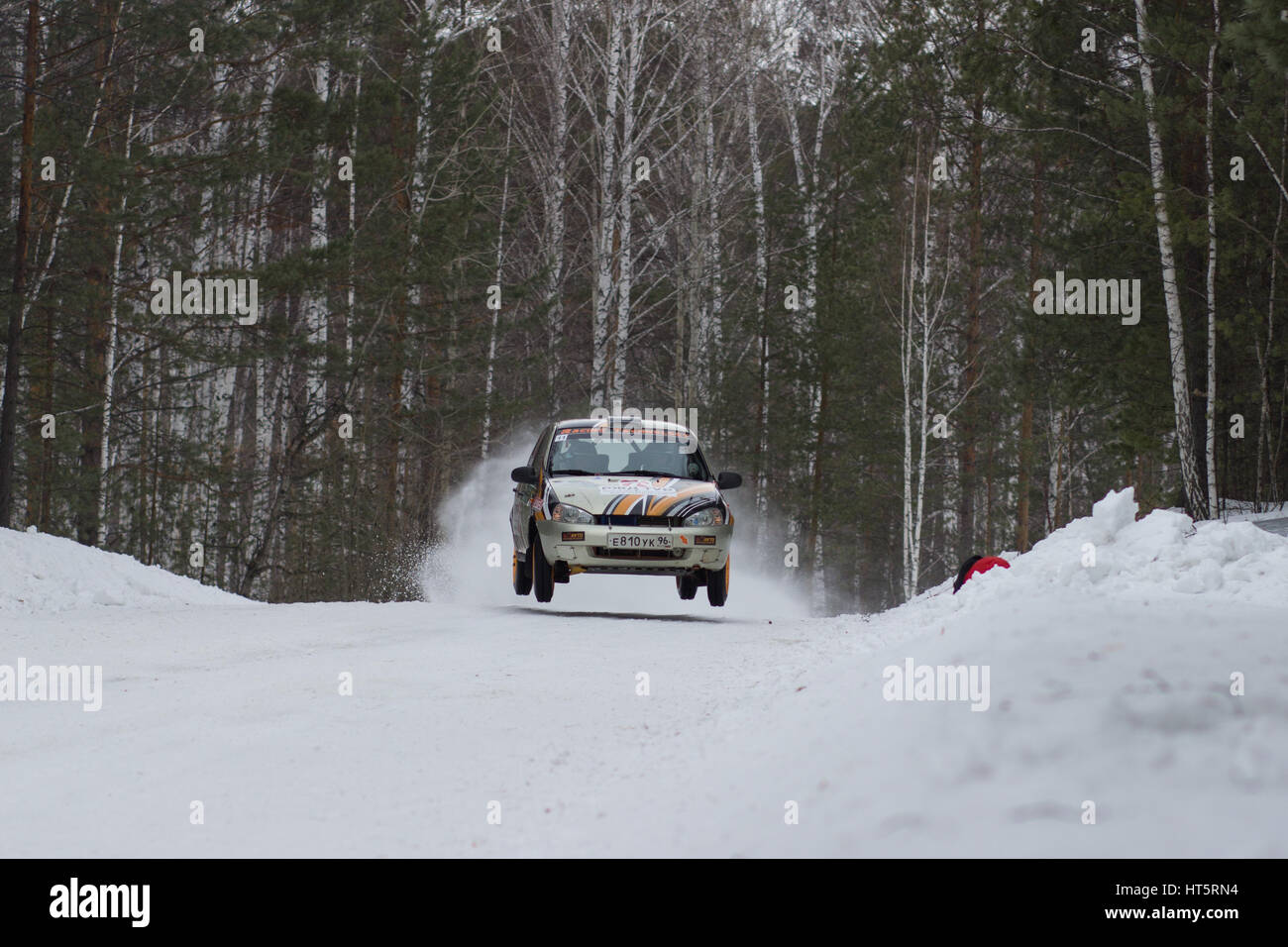 Kyshtym Russia February 25, 2017 - 6th stage of the Cup of Russia Rally ...