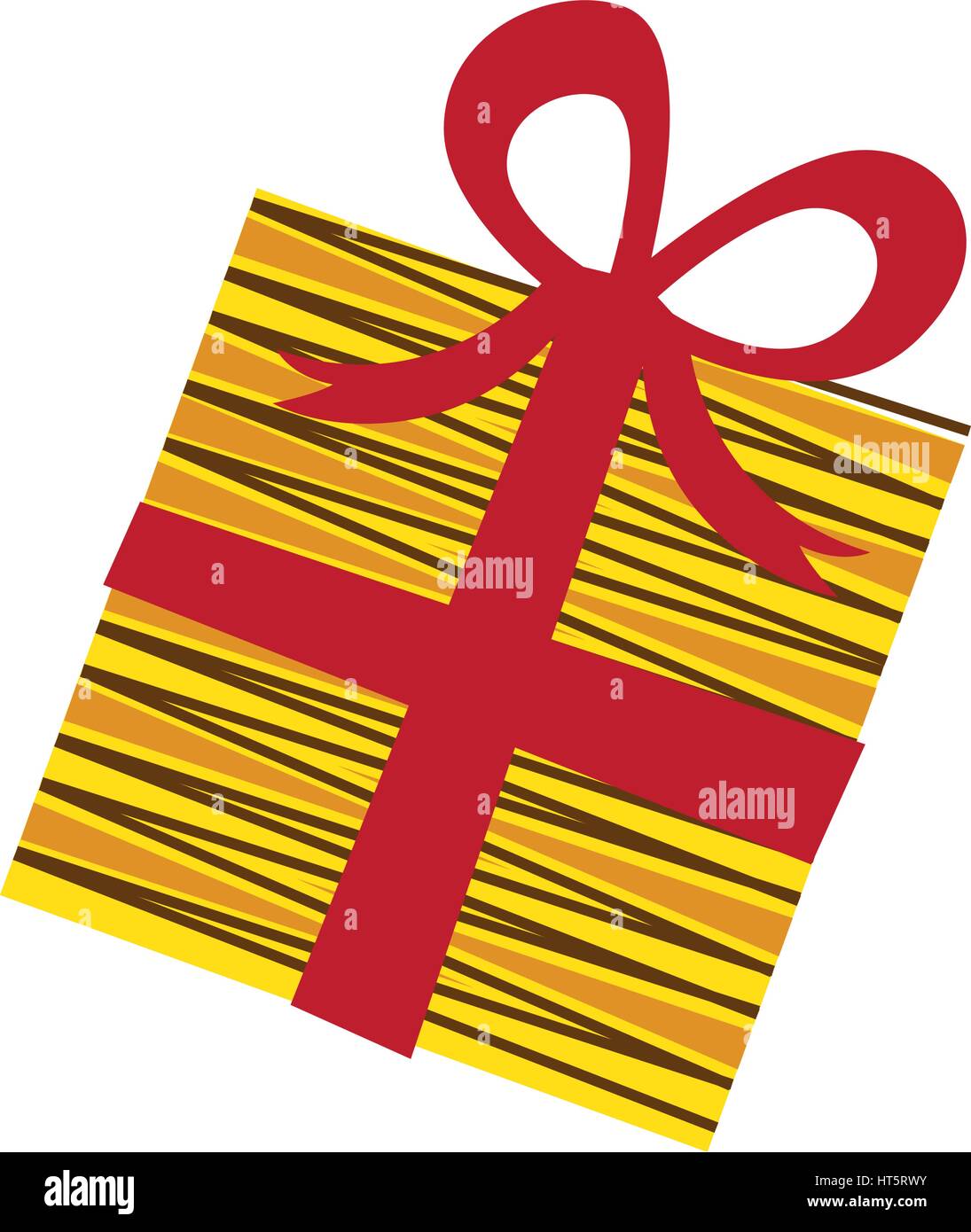 yellow box gift with red ribbon Stock Vector Image & Art - Alamy