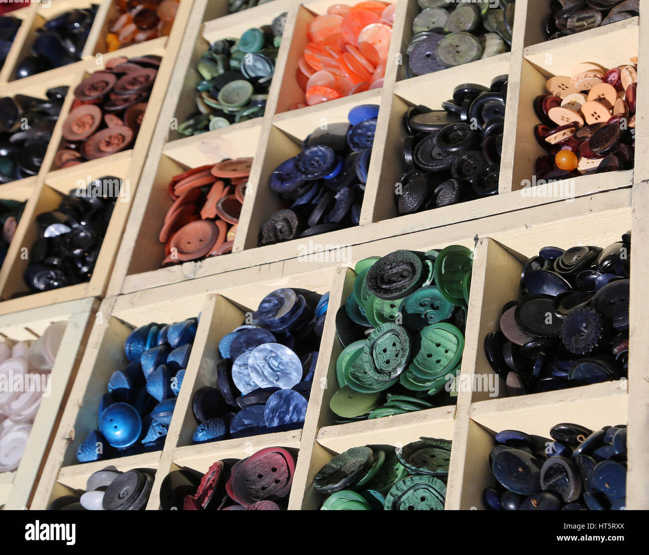 many buttons on sale in Italian haberdashery Stock Photo - Alamy