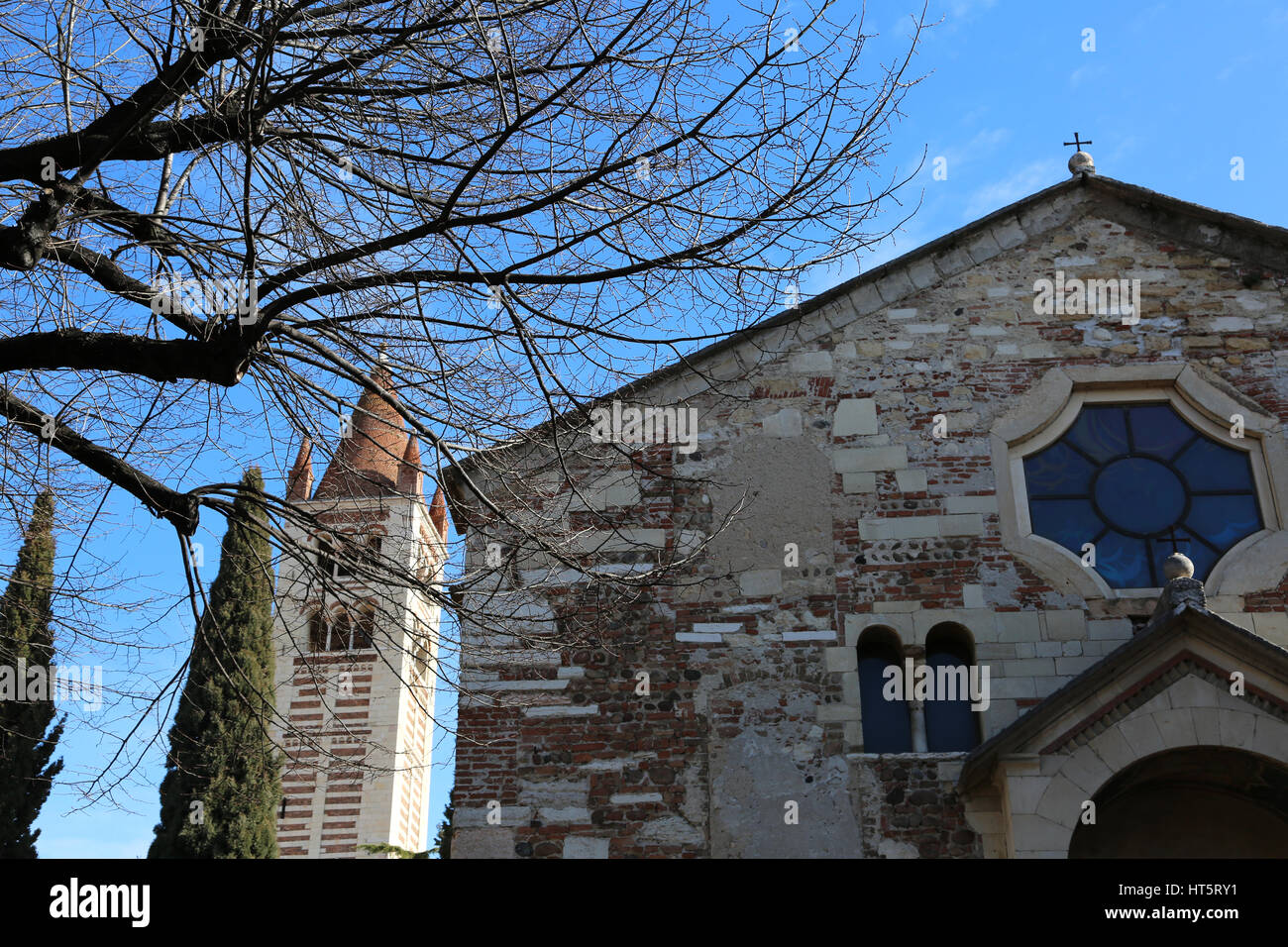 Ancient Basilica of San Zeno in Verona in Northern Italy in the ...