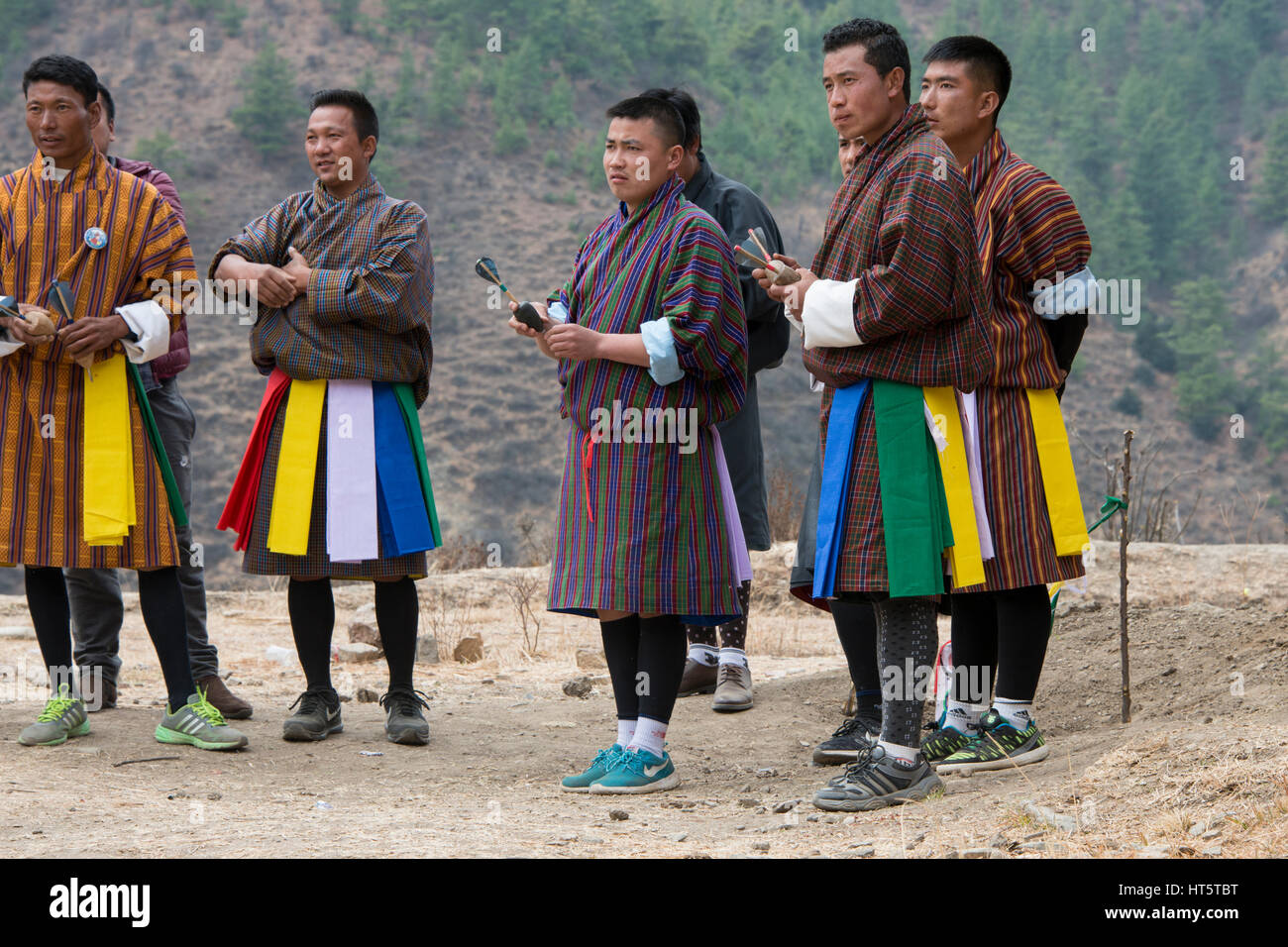 Bhutan, Paro, capital of Paro District aka Dzongkhag. Khuru (darts ...