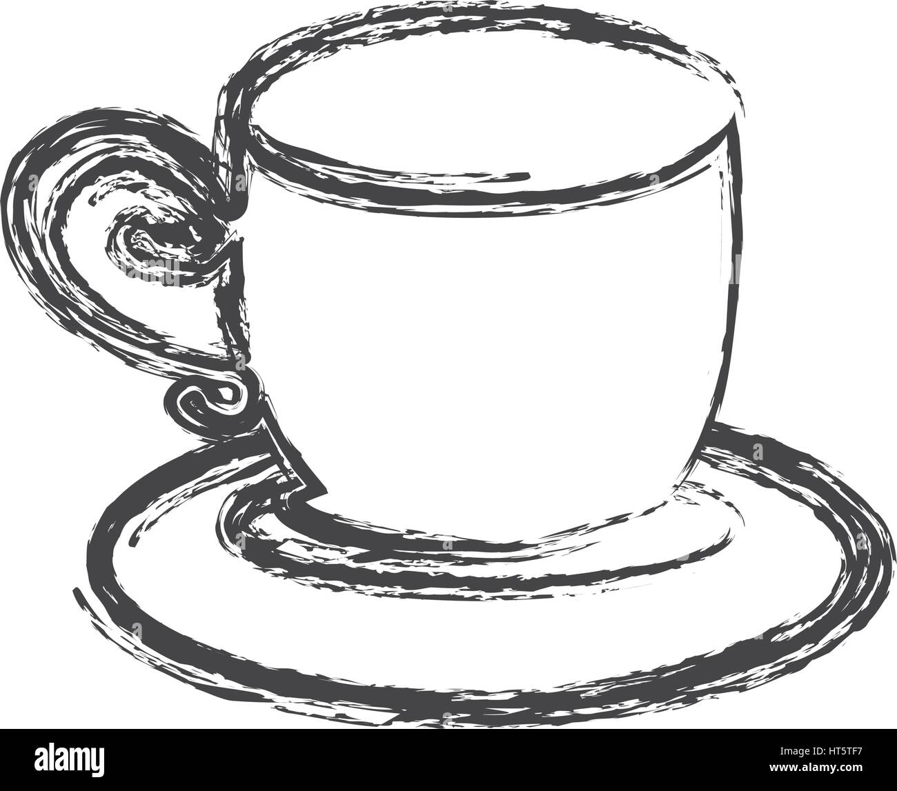 contour cup with plate icon Stock Vector Image & Art - Alamy