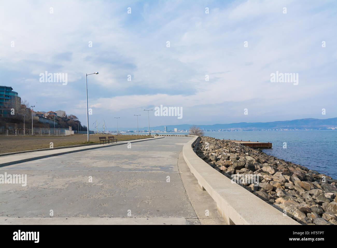 Famous large embankment at Nessebar, Bulgaria Stock Photo - Alamy
