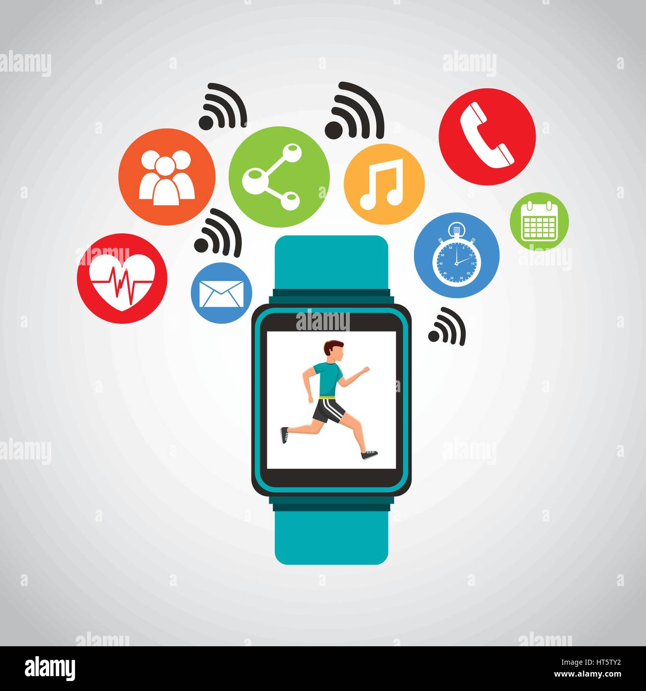 Weareable technology healthy lifestyle Stock Vector Images - Alamy