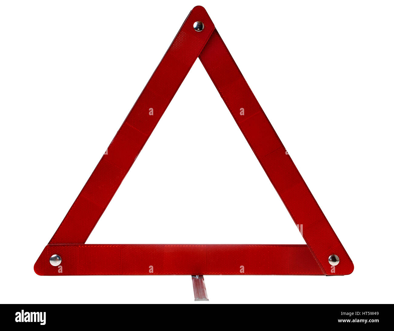 Warning triangle sign that is placed on the road in case of car ...