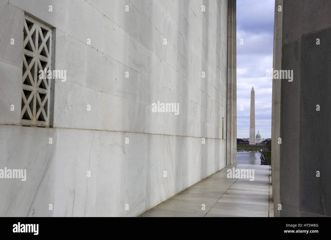 The view of Washington Monument from Lincoln Memorial.Washington D.C ...