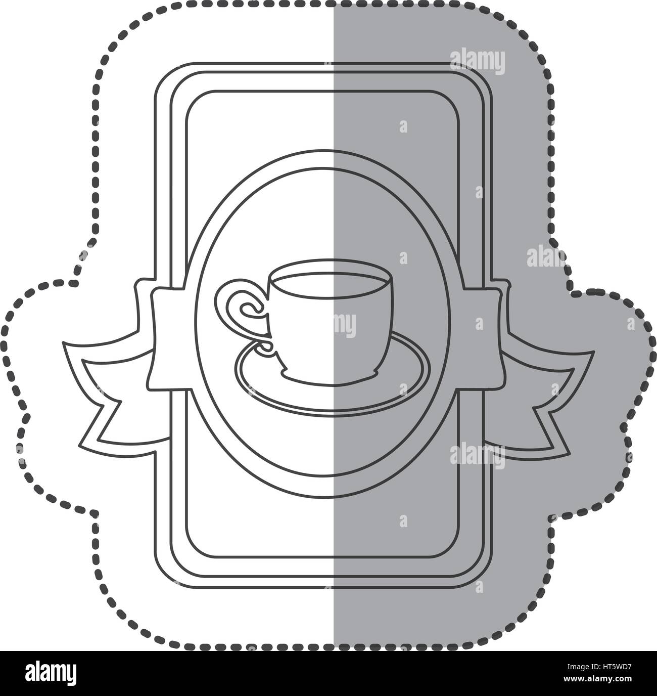 silhouette symbol cup with plate icon Stock Vector Image & Art - Alamy