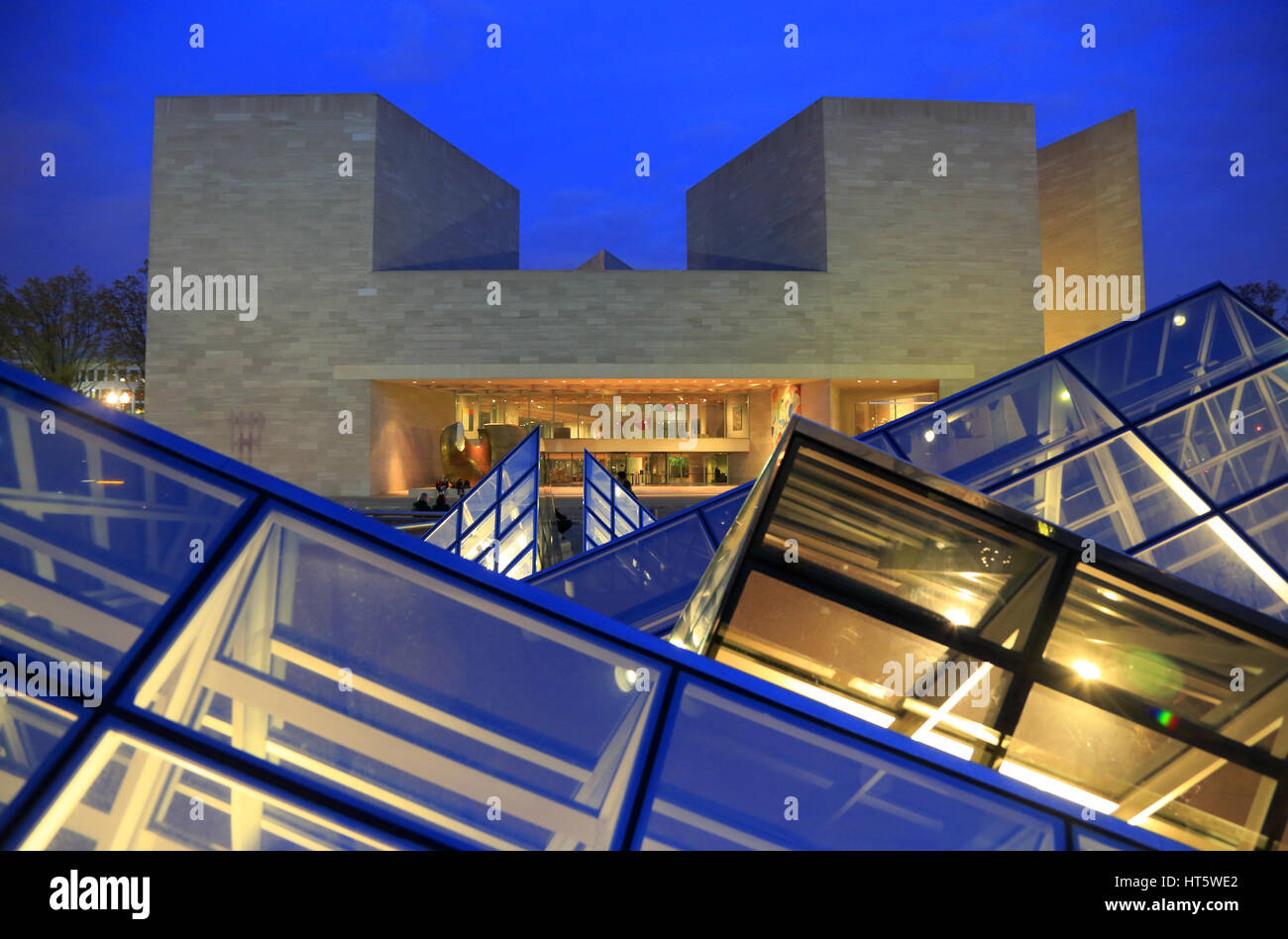 The night view of the East Building of National Gallery of Art ...
