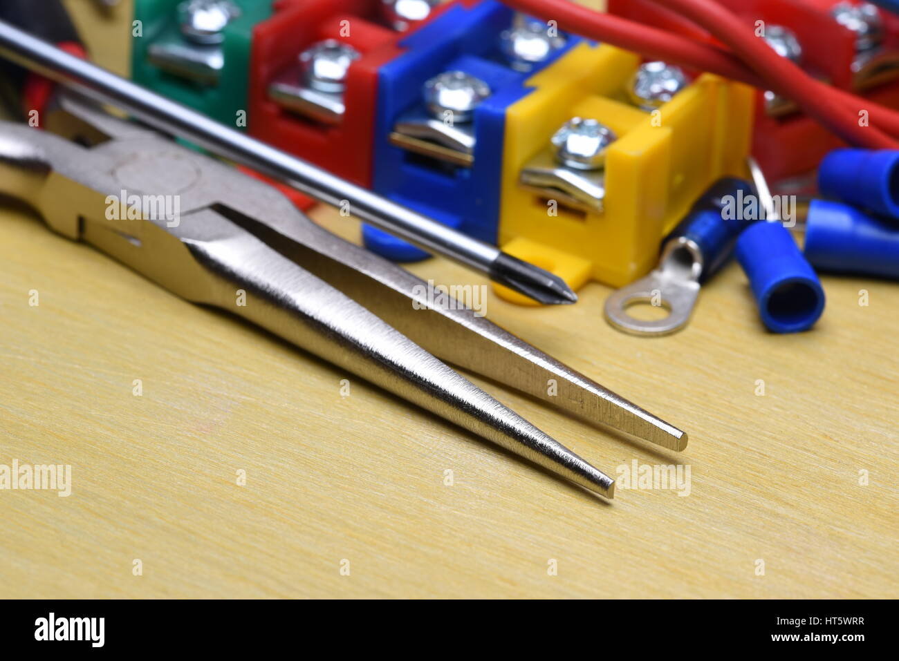 Electrical Tools on Metallic Background, Copy Space Stock Photo - Alamy
