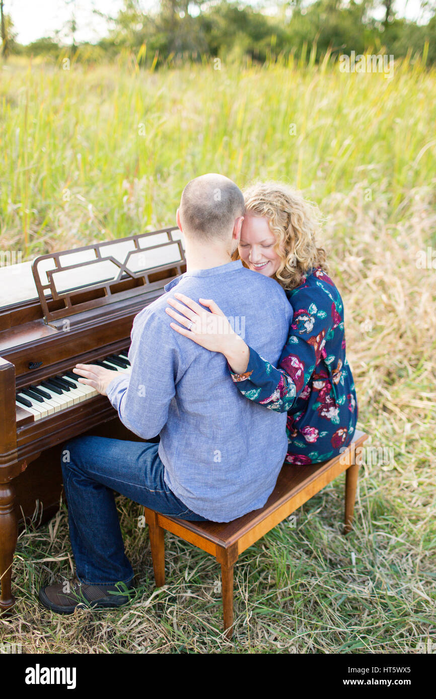 Music Lovers in a Field Stock Photo - Alamy
