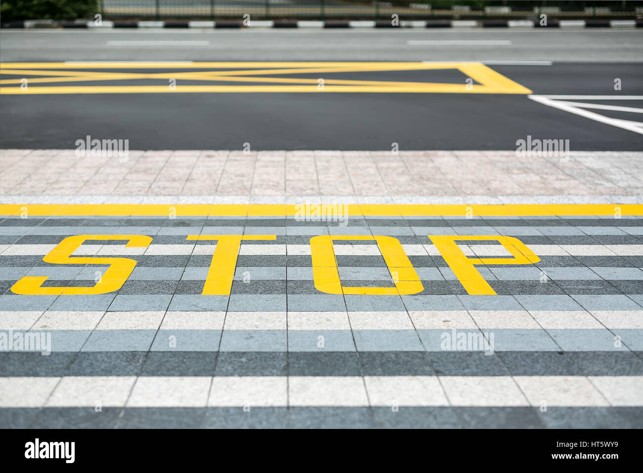 Stop marking on pavement hi-res stock photography and images - Alamy