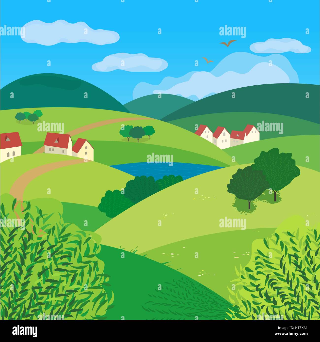 Green landscape concept Stock Vector Image & Art - Alamy