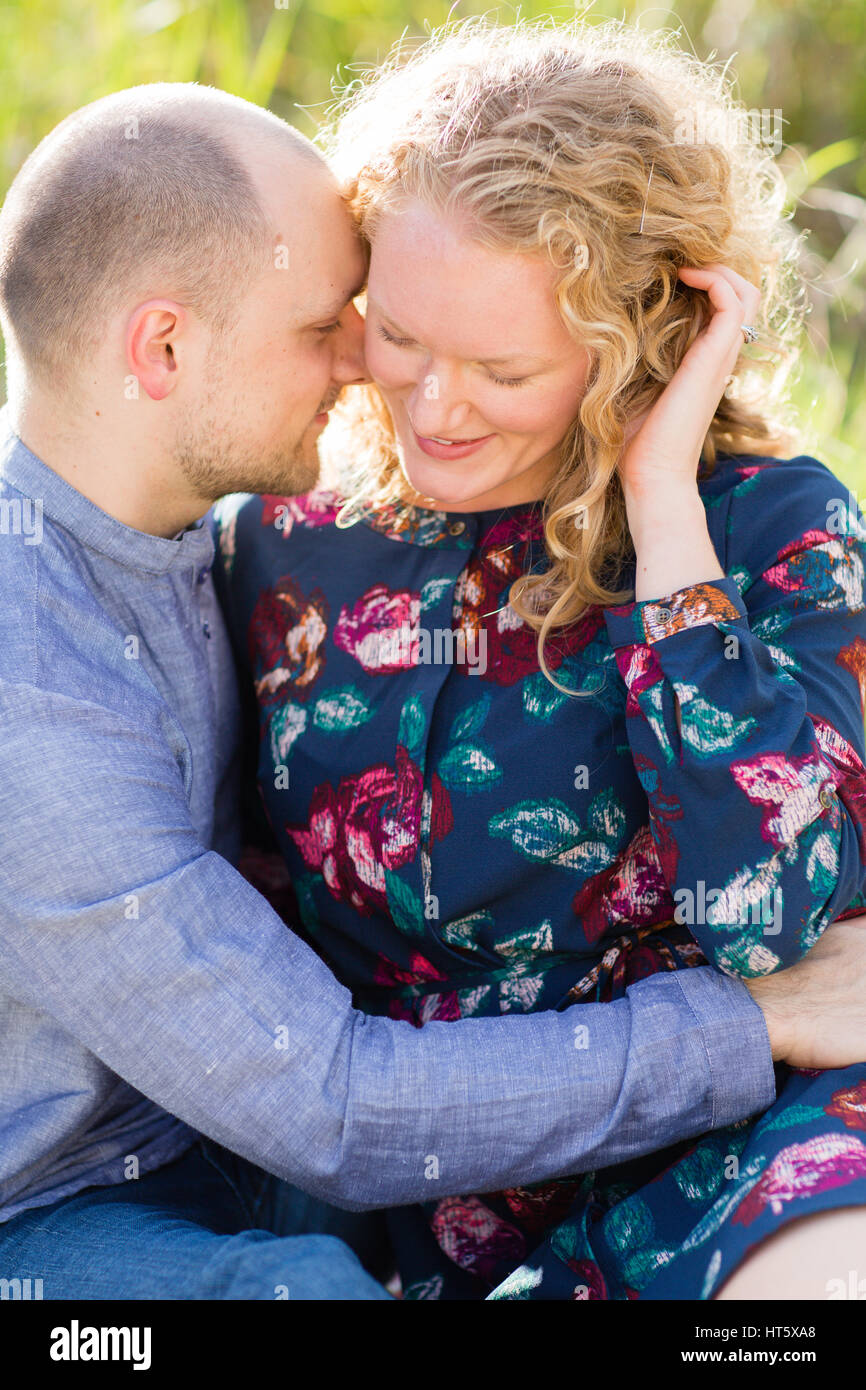 Music Lovers in a Field Stock Photo - Alamy