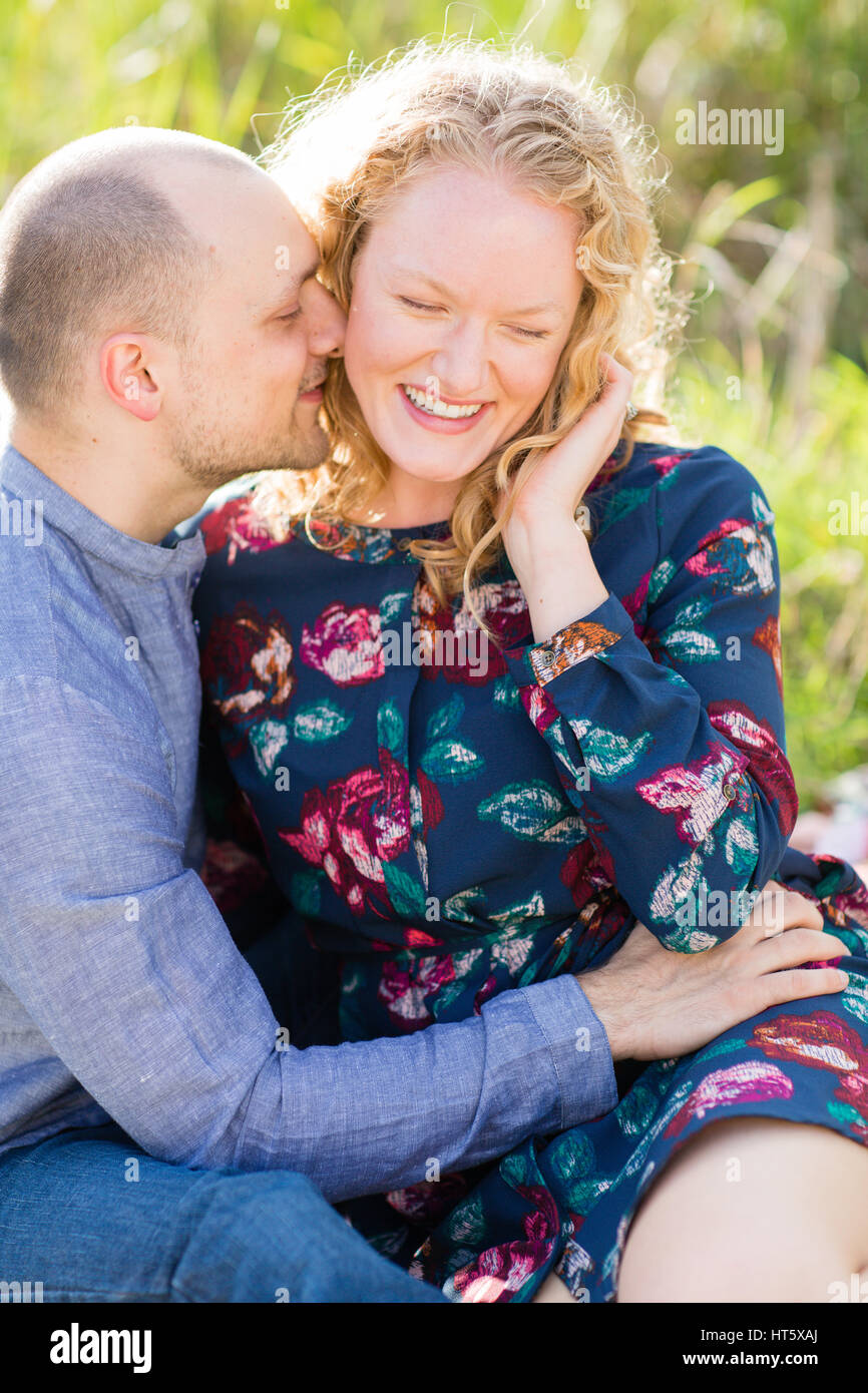 Music Lovers in a Field Stock Photo - Alamy