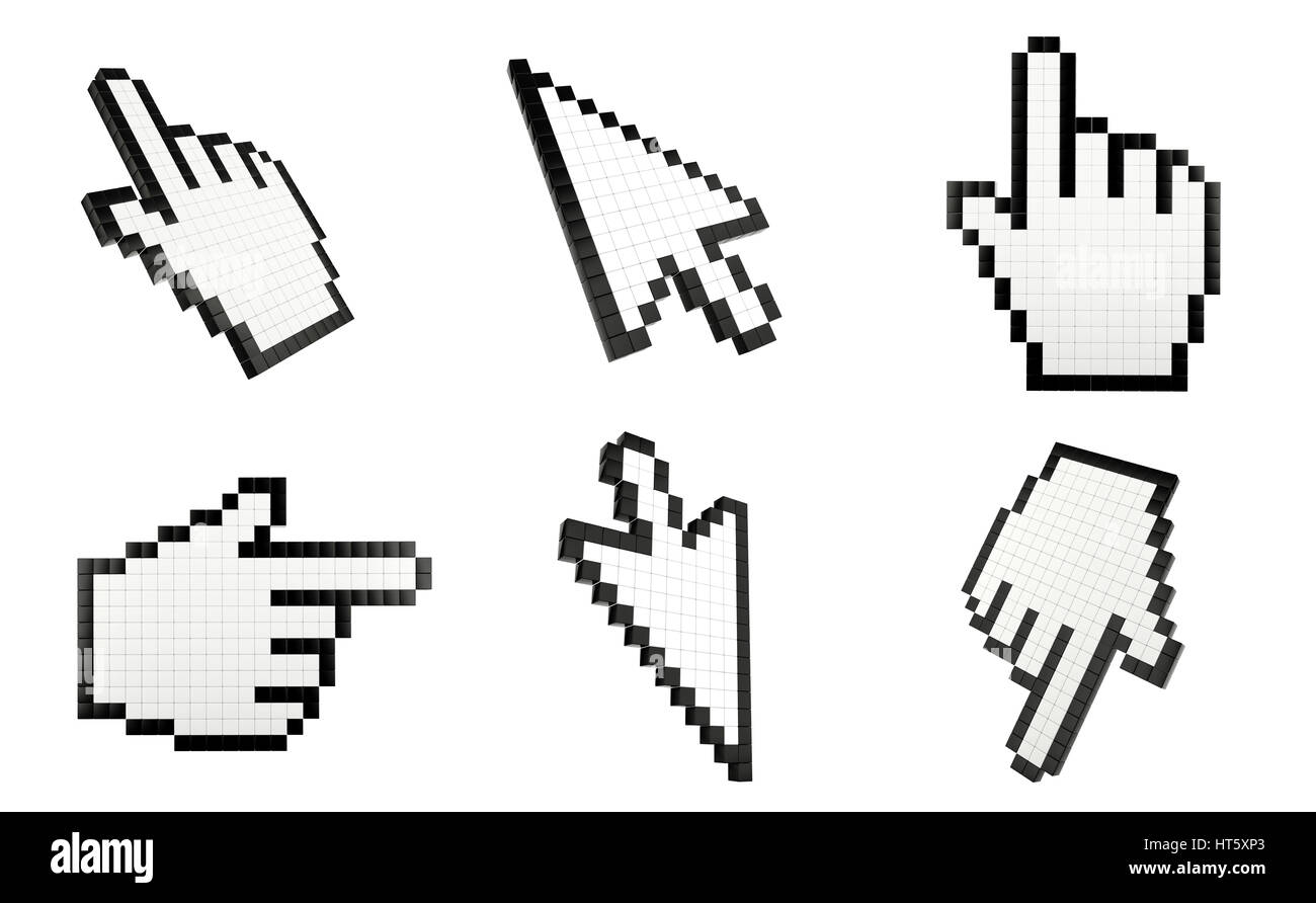 Set icon of mouse cursors, finger and arrow Stock Photo - Alamy