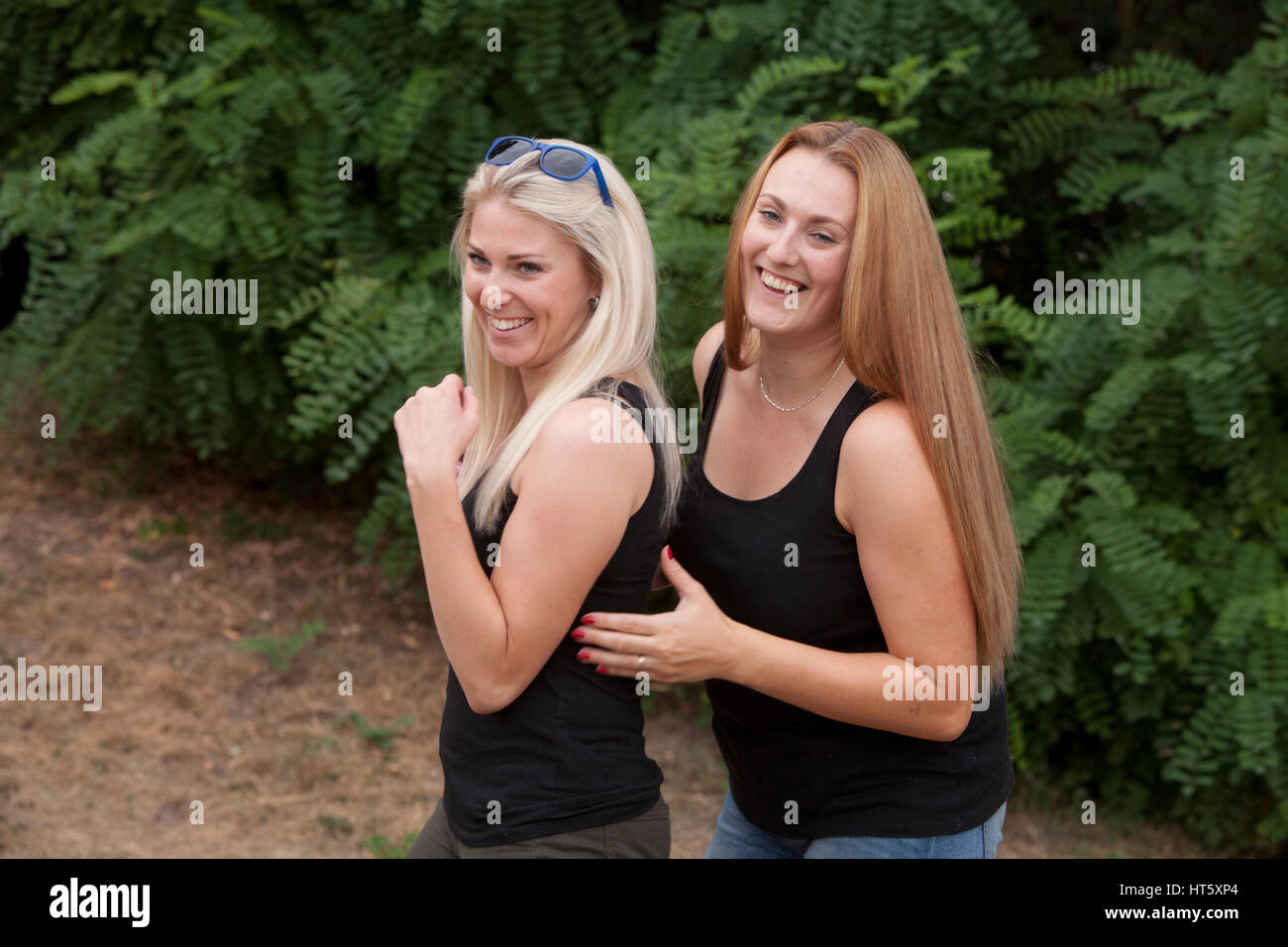 beautifull girls modeling outside in nature Stock Photo - Alamy