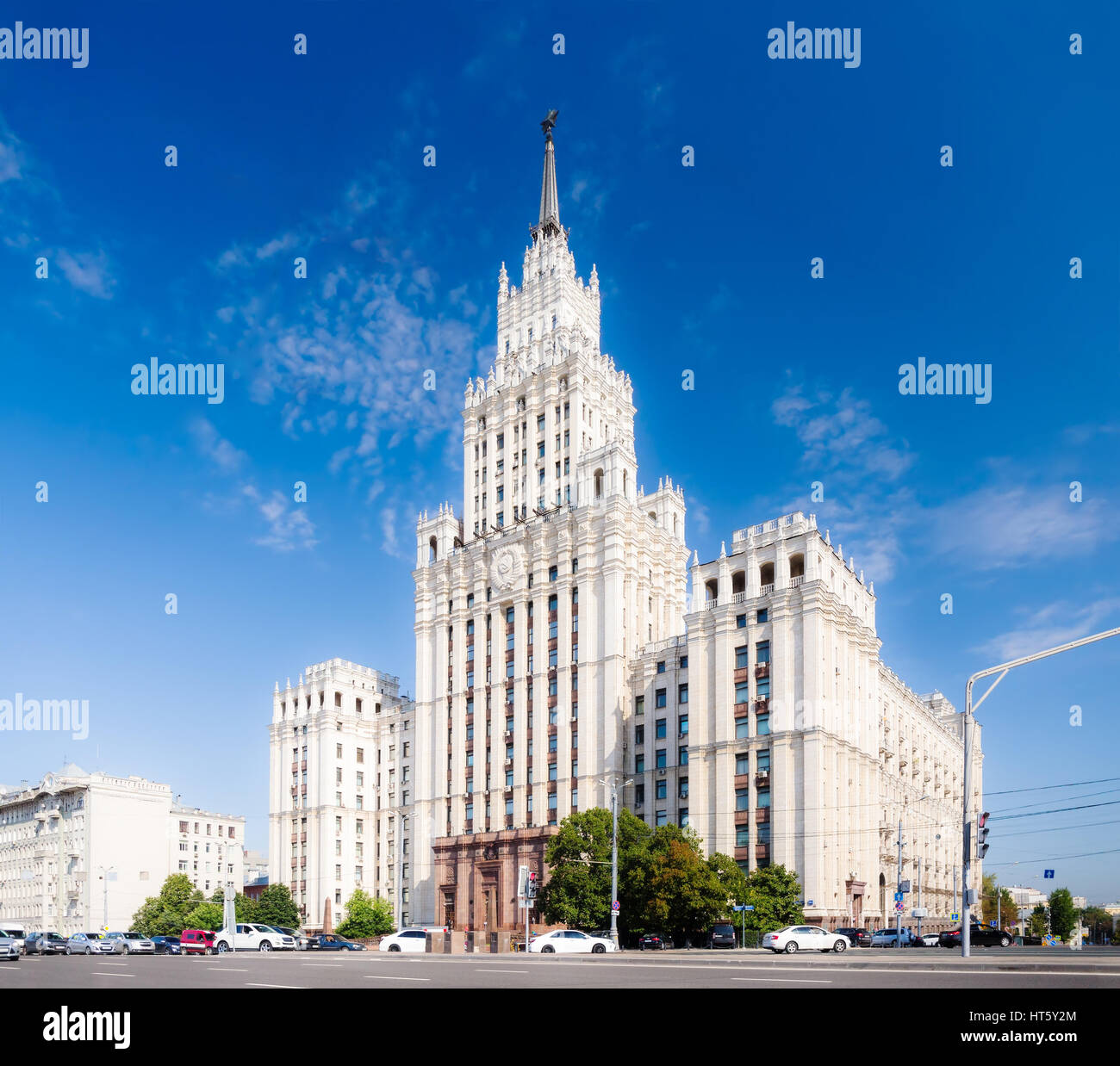 Red Gate Building in Moscow on the blue sky background Stock Photo - Alamy