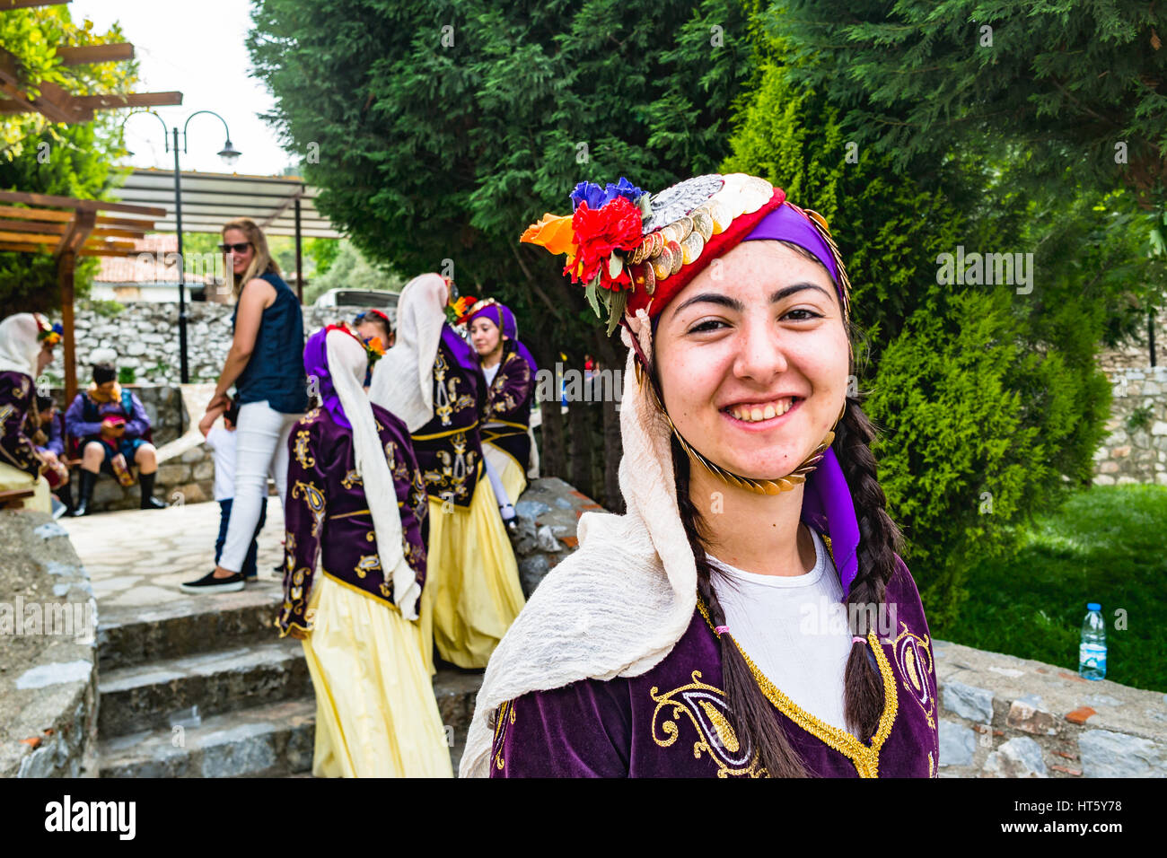 local turkish girl in folkloric clothes Stock Photo - Alamy