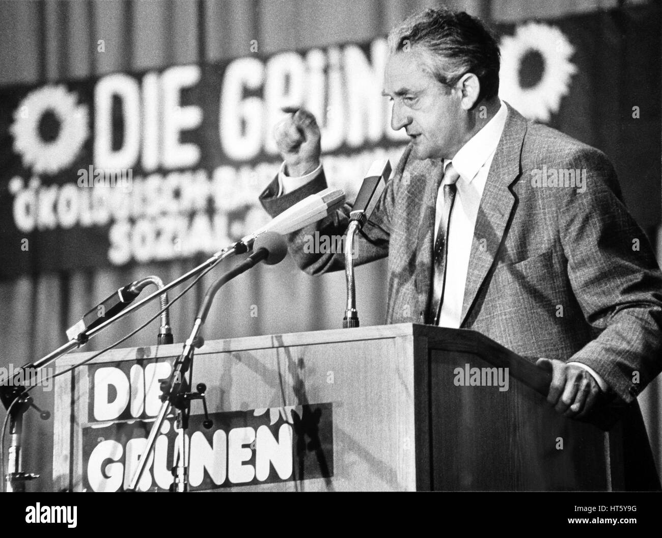 Dortmund, Germany, June 22,1980 - Herbert Gruhl at the first national ...