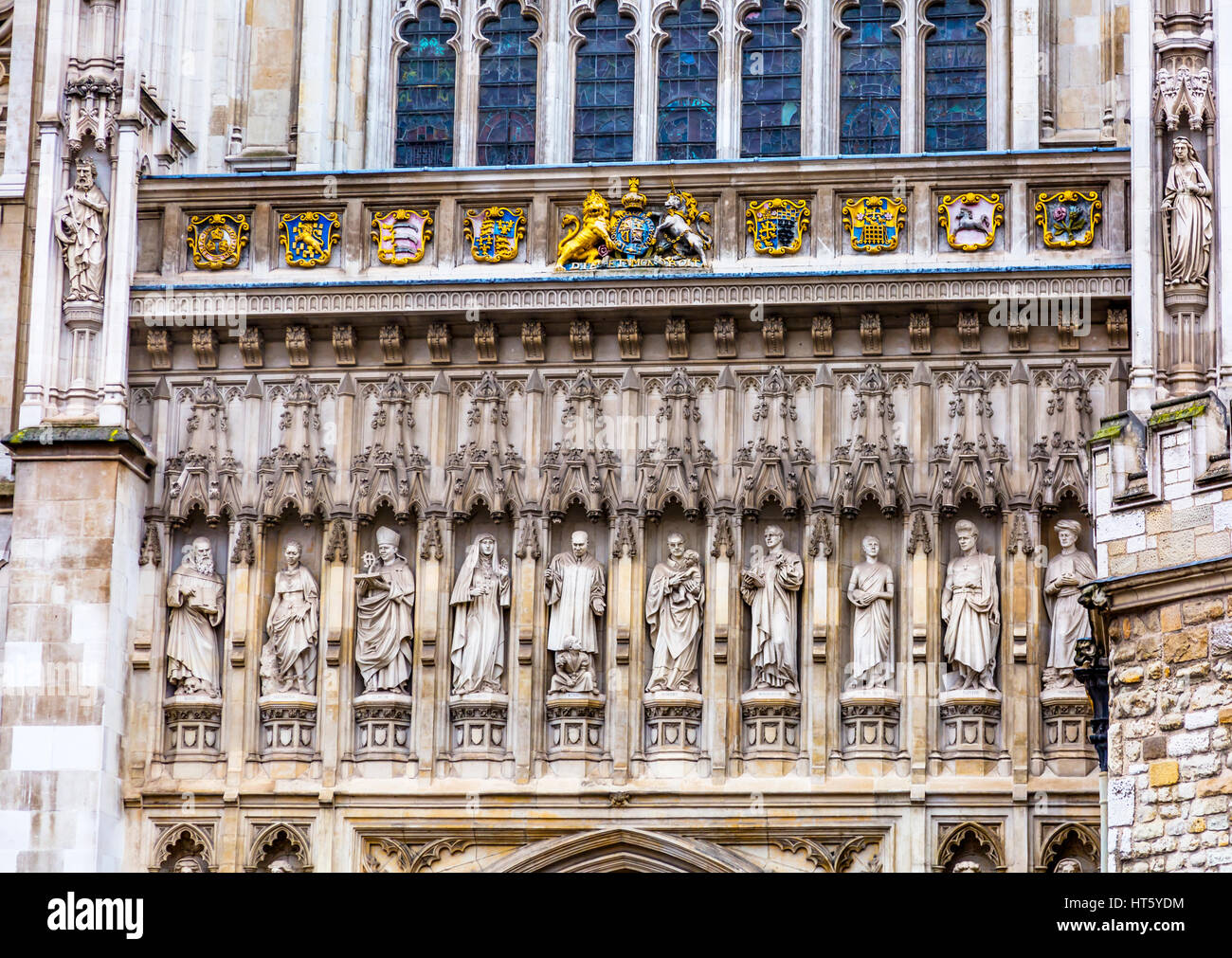 Christian Martyr Statues Above Door Facade Westminster Abbey Church ...