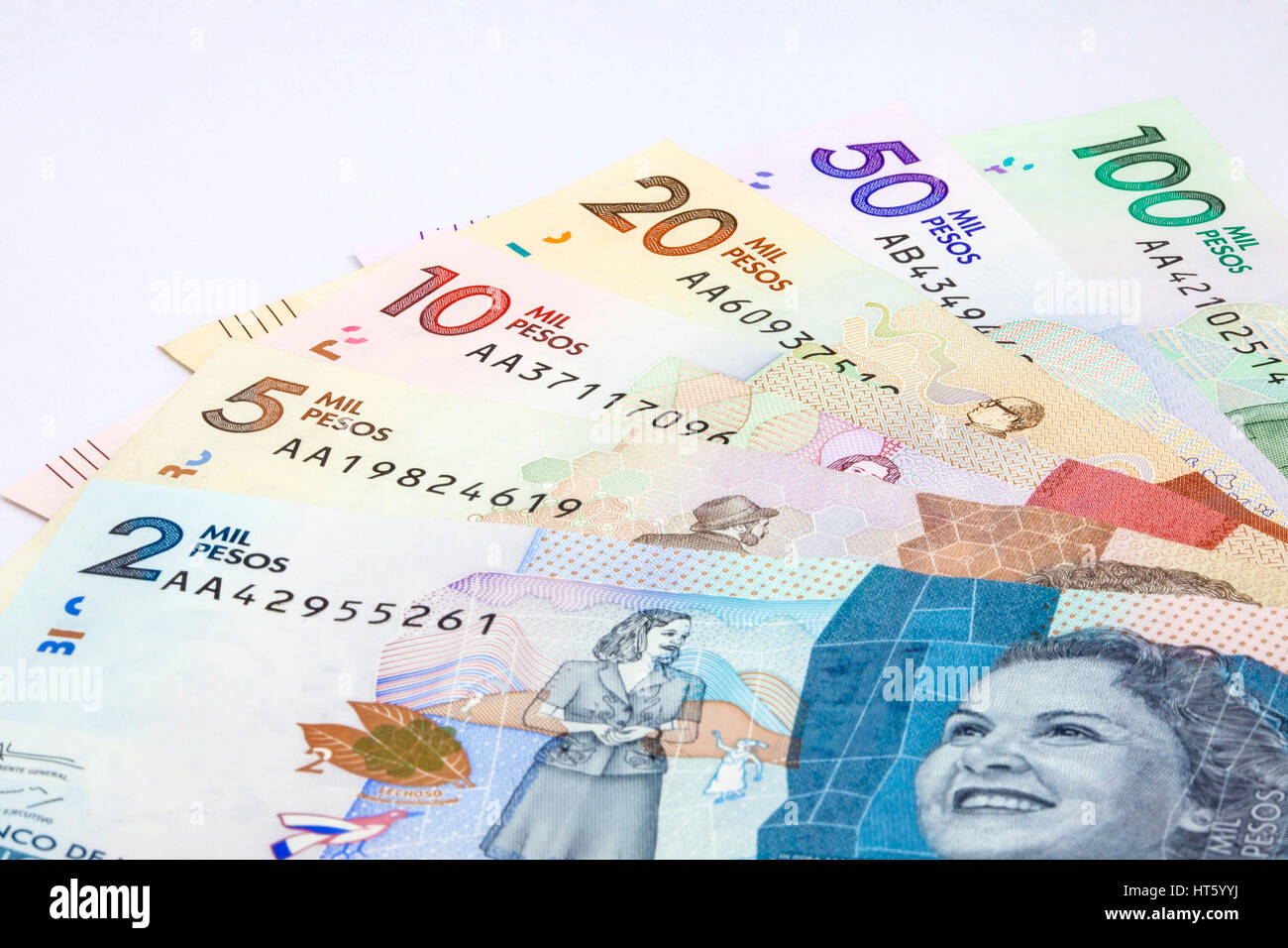 Family of Colombian Bills Issued on 2016 Stock Photo - Alamy