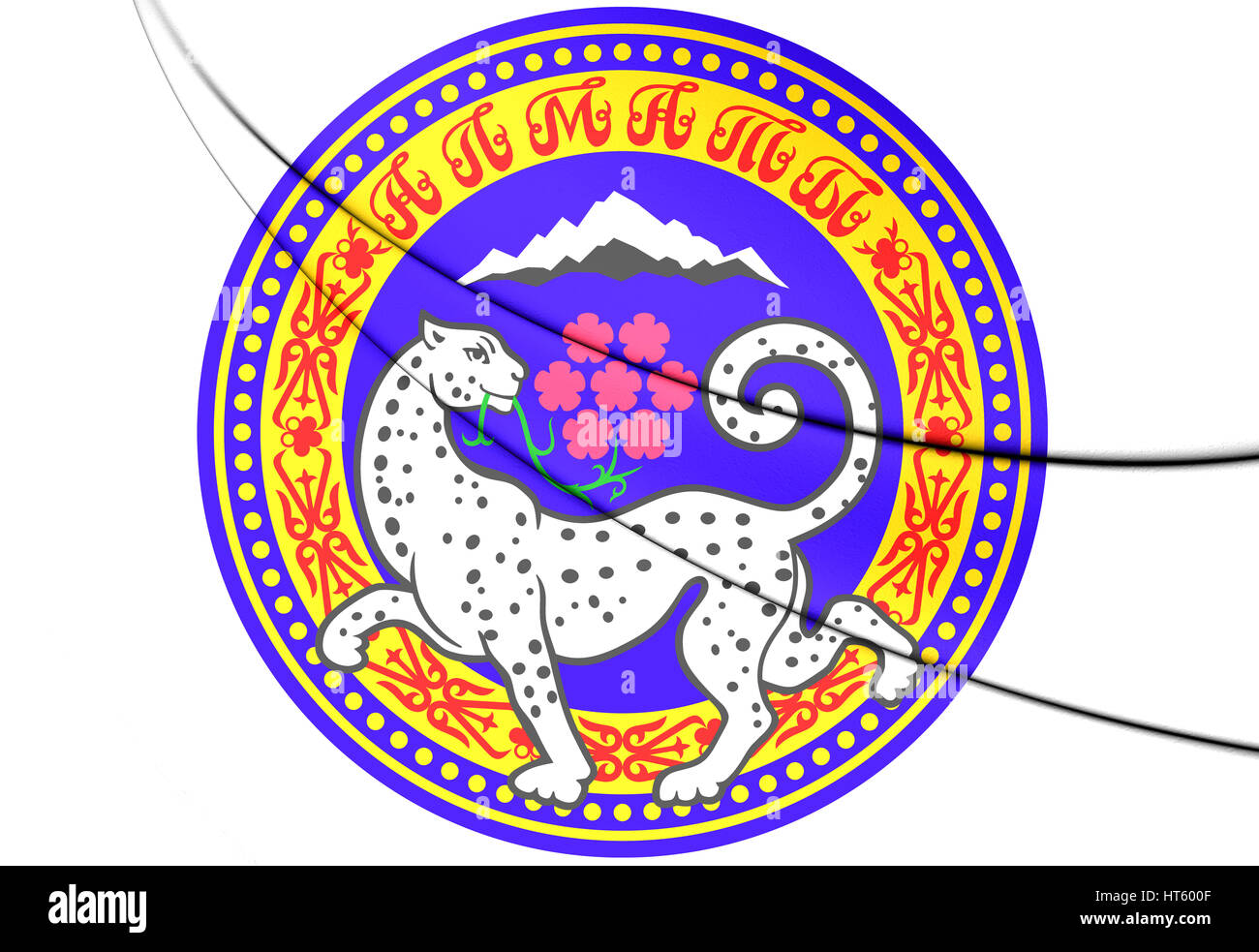 Almaty Coat of Arms, Kazakhstan. 3D Illustration Stock Photo - Alamy