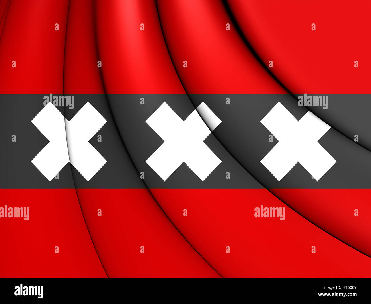 Flag of Amsterdam, Netherlands. 3D Illustration Stock Photo - Alamy