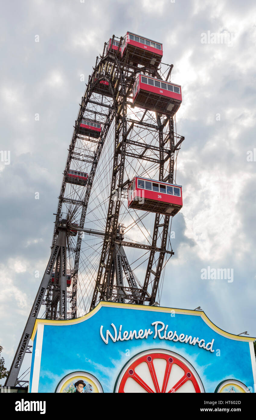 Vienna, Prater. The Wiener Riesenrad (Ferris Wheel) in the Prater ...