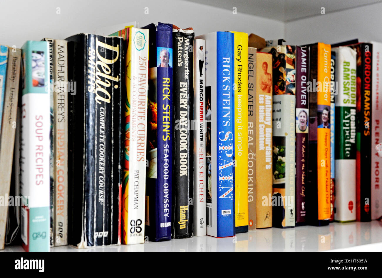 Well known cookery books by celebrity television chefs including Delia ...