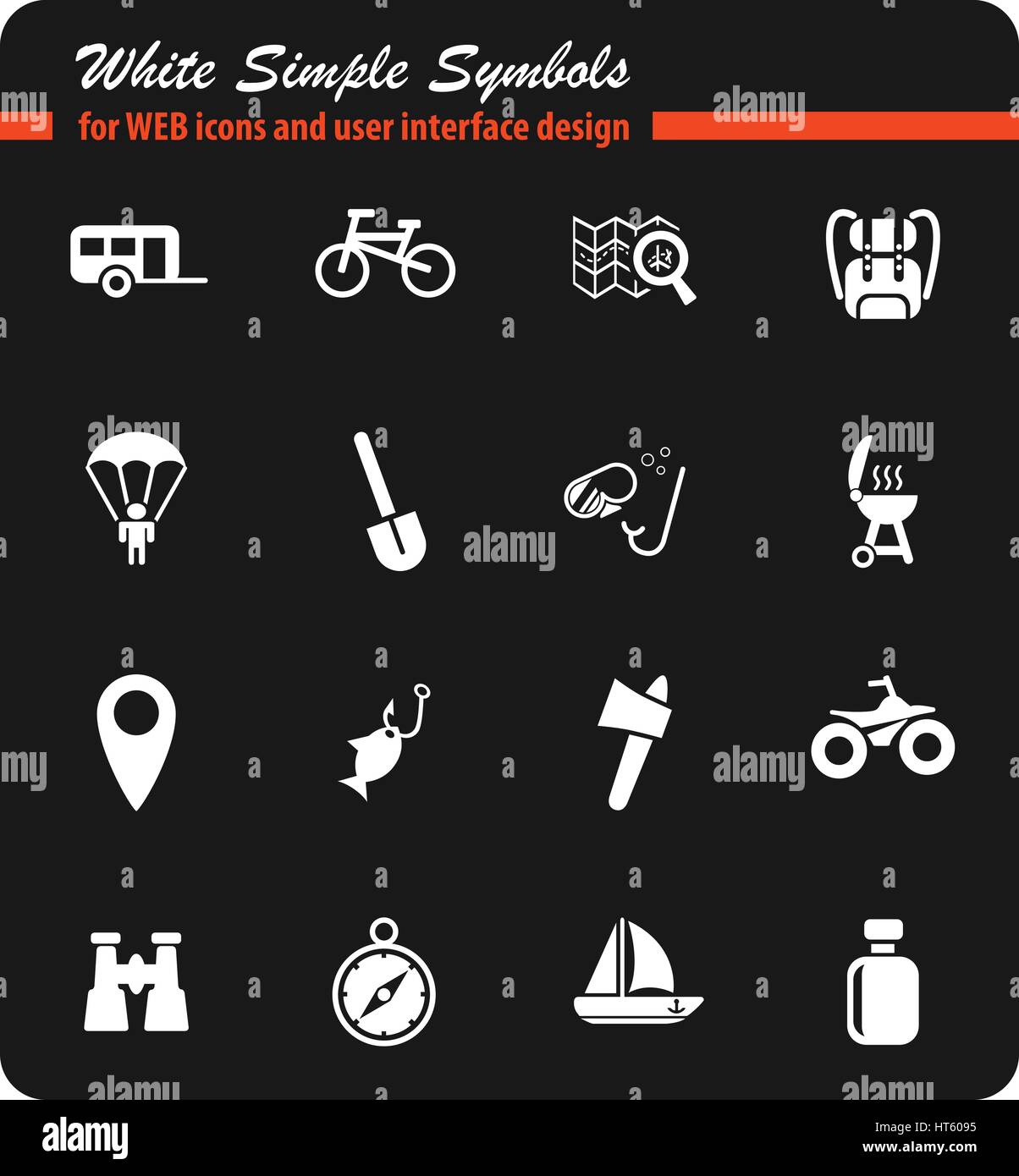 active recreation web icons for user interface design Stock Vector ...