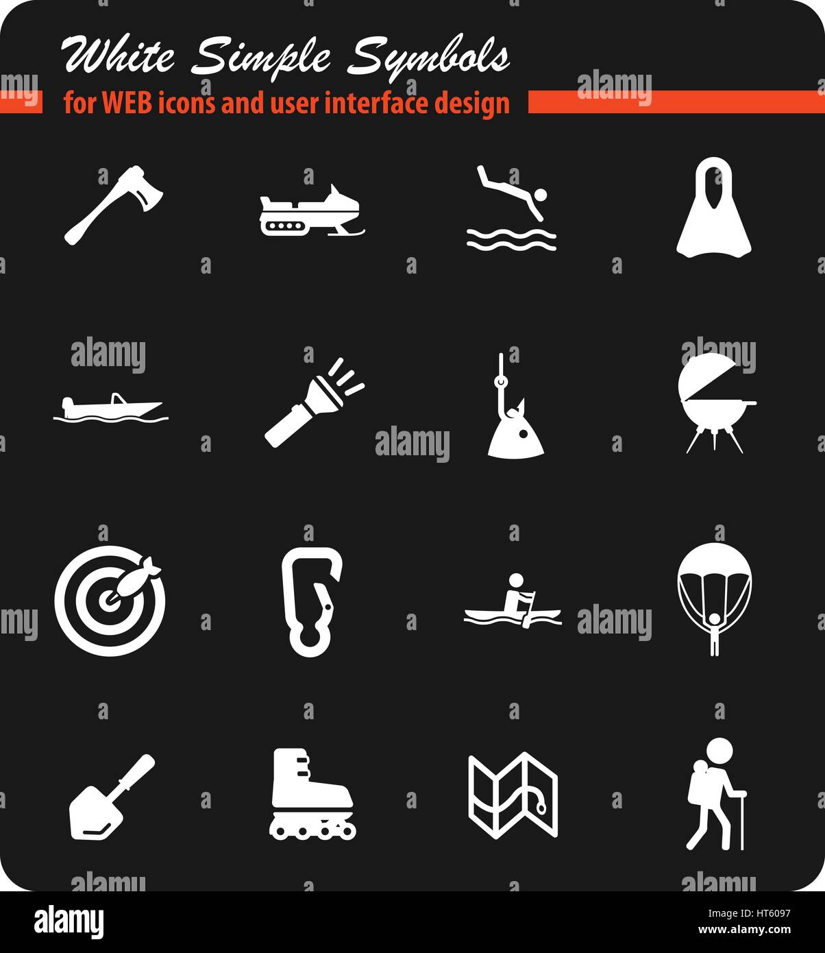 active recreation web icons for user interface design Stock Vector ...