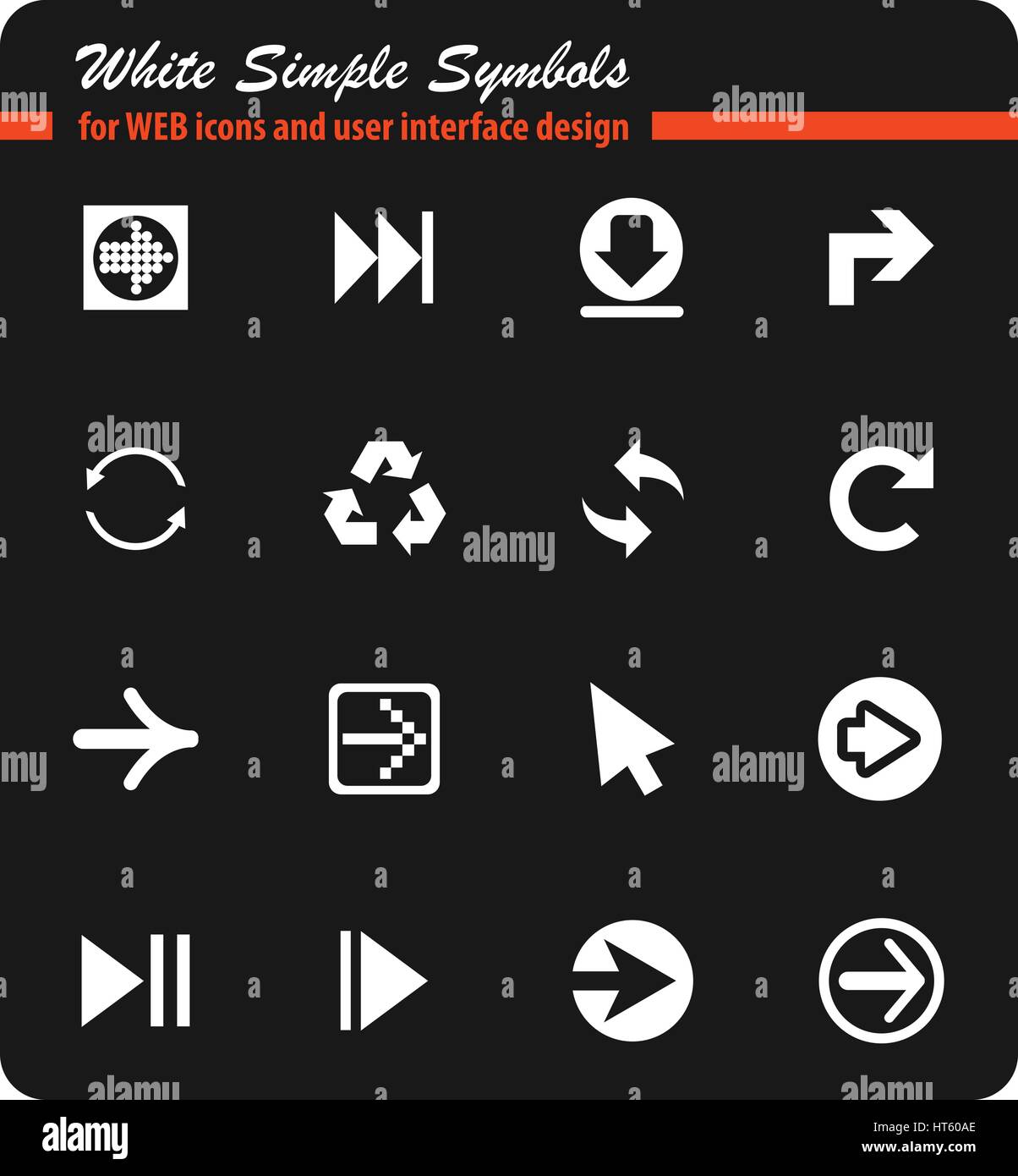 arrow white simple symbols for web icons and user interface design ...