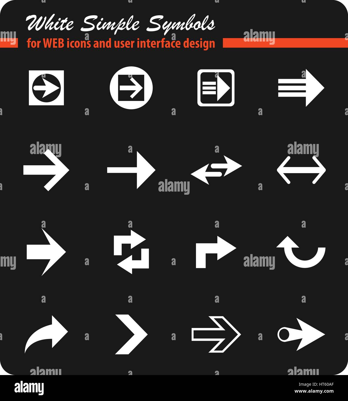 arrow white simple symbols for web icons and user interface design ...