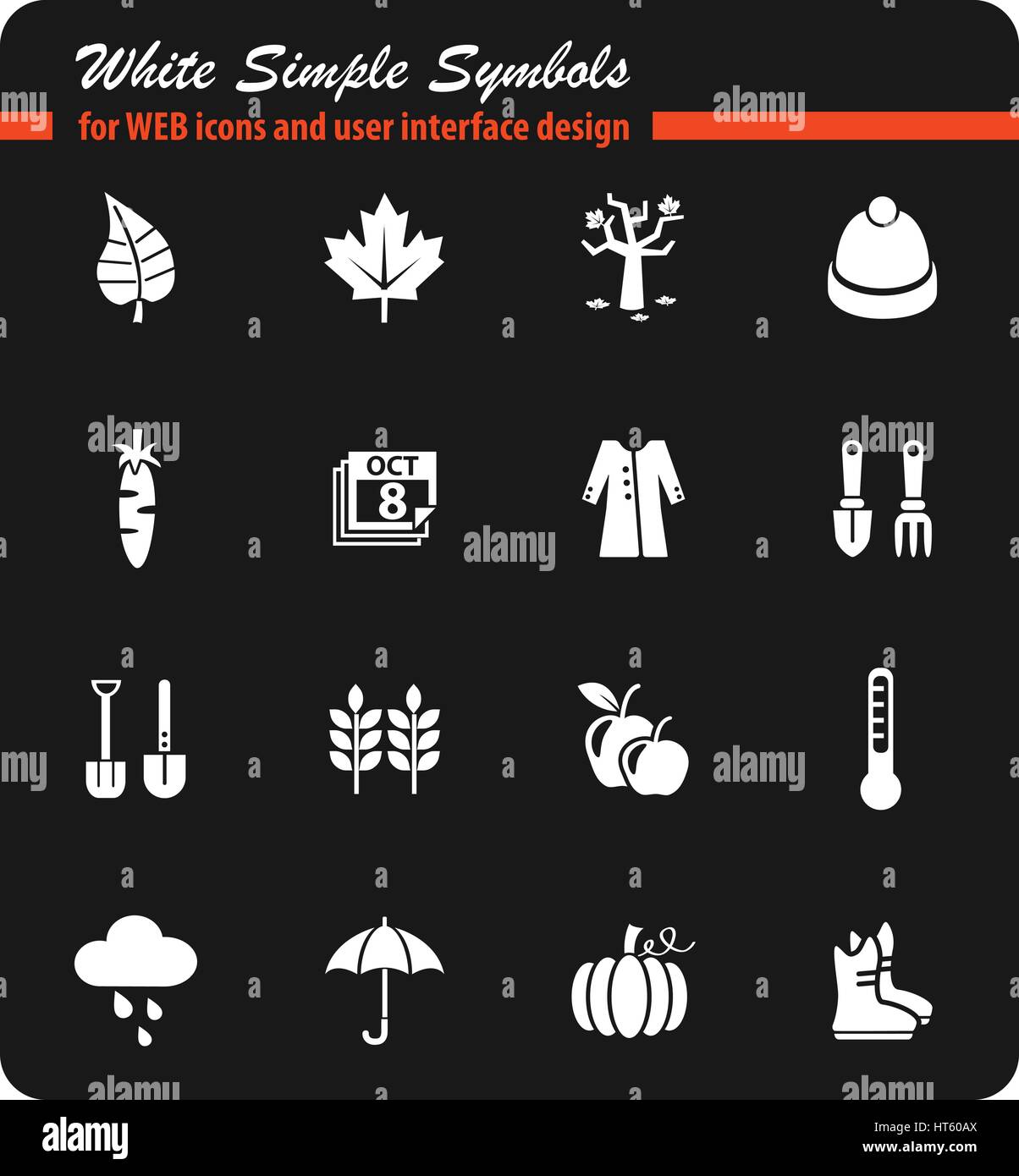 autmn white simple symbols for web icons and user interface design ...